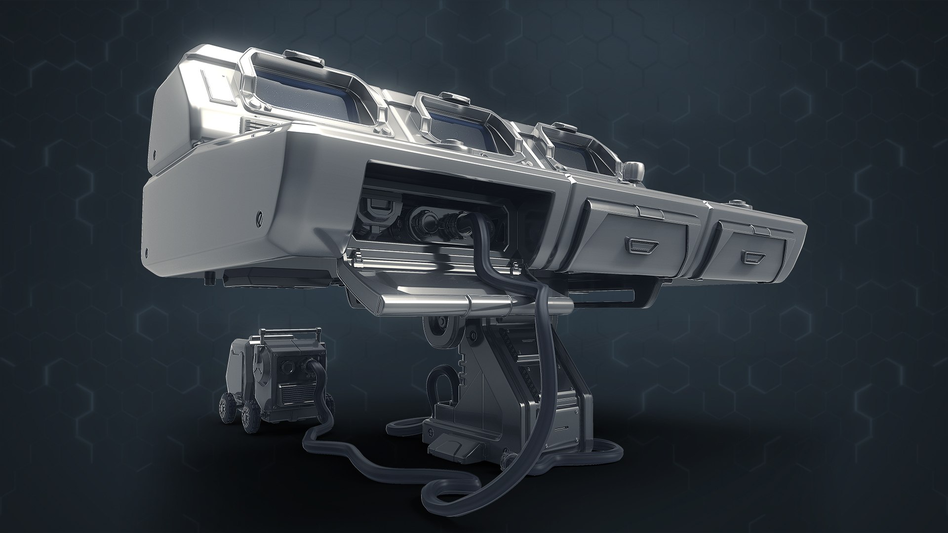 3D 3D Central Computer Control Terminal With Portable Generator Model ...