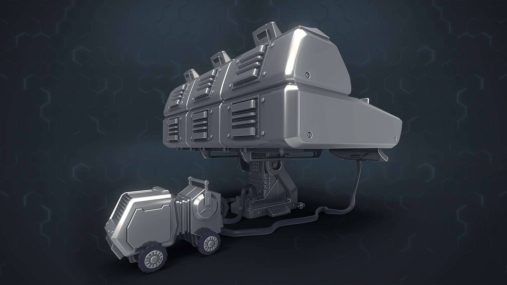 3D 3D Central Computer Control Terminal With Portable Generator Model ...