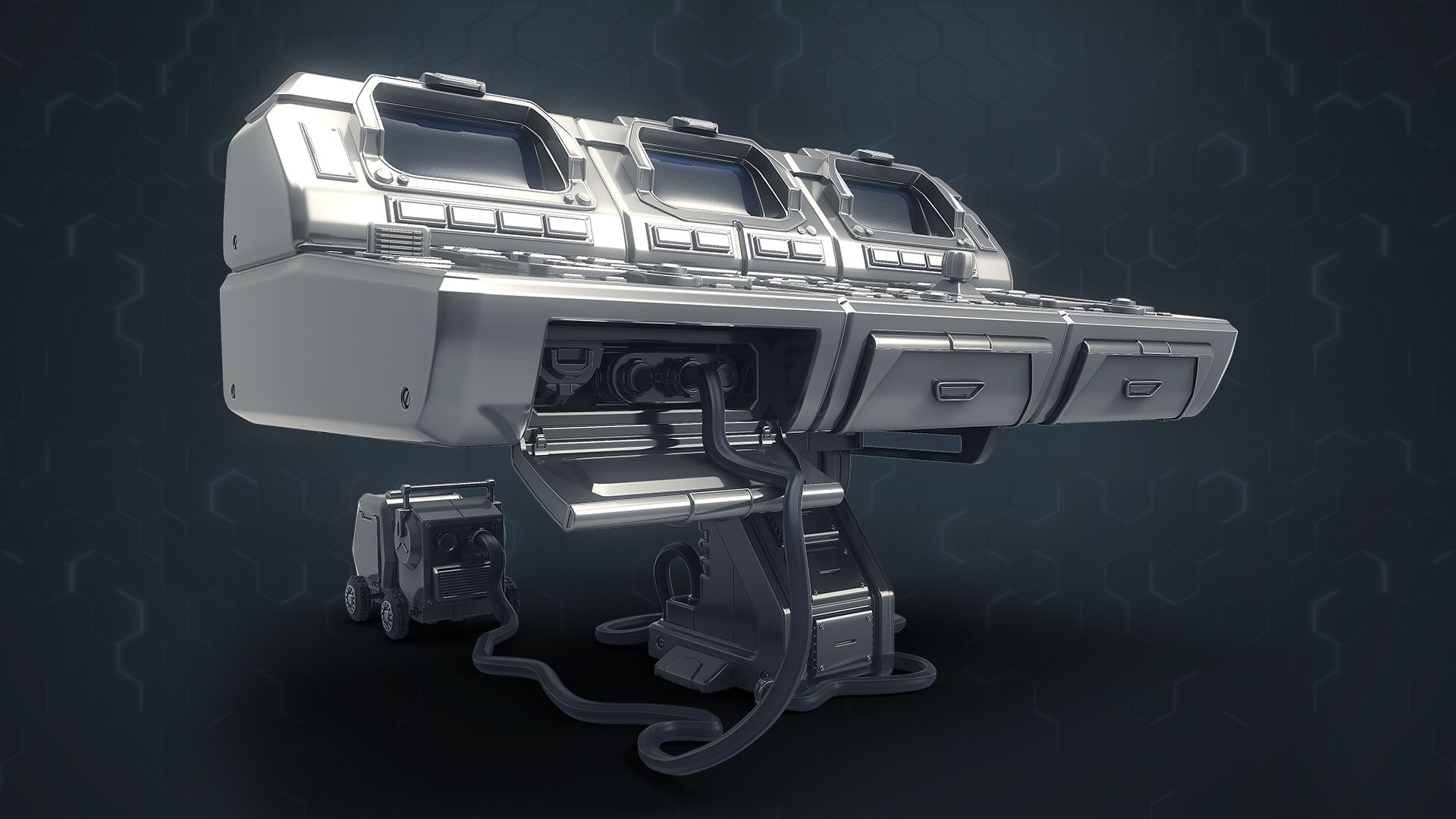 3D 3D Central Computer Control Terminal With Portable Generator Model ...