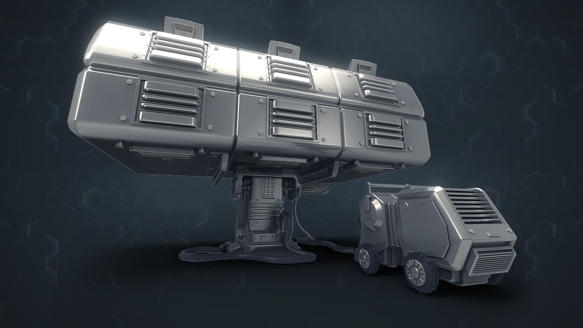 3D 3D Central Computer Control Terminal With Portable Generator Model ...