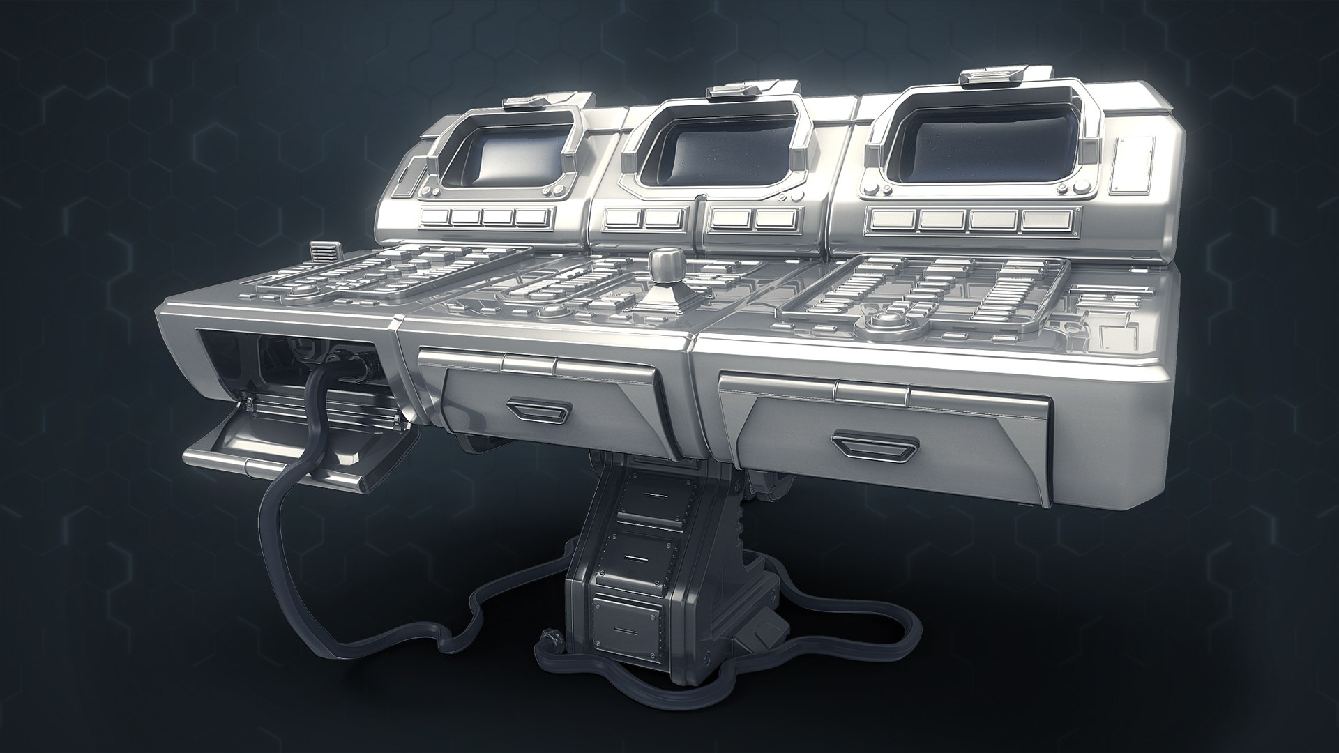 3D 3D Central Computer Control Terminal With Portable Generator Model ...