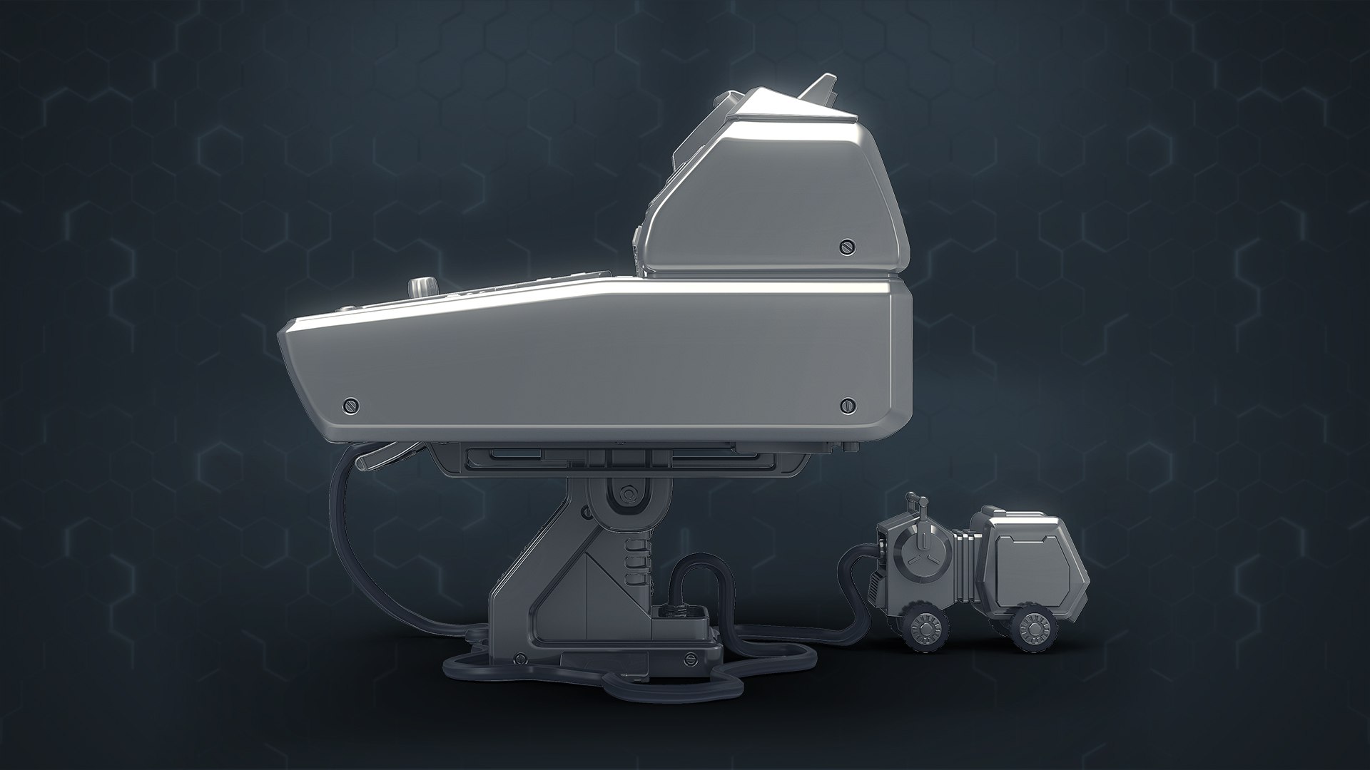 3D 3D Central Computer Control Terminal With Portable Generator Model ...