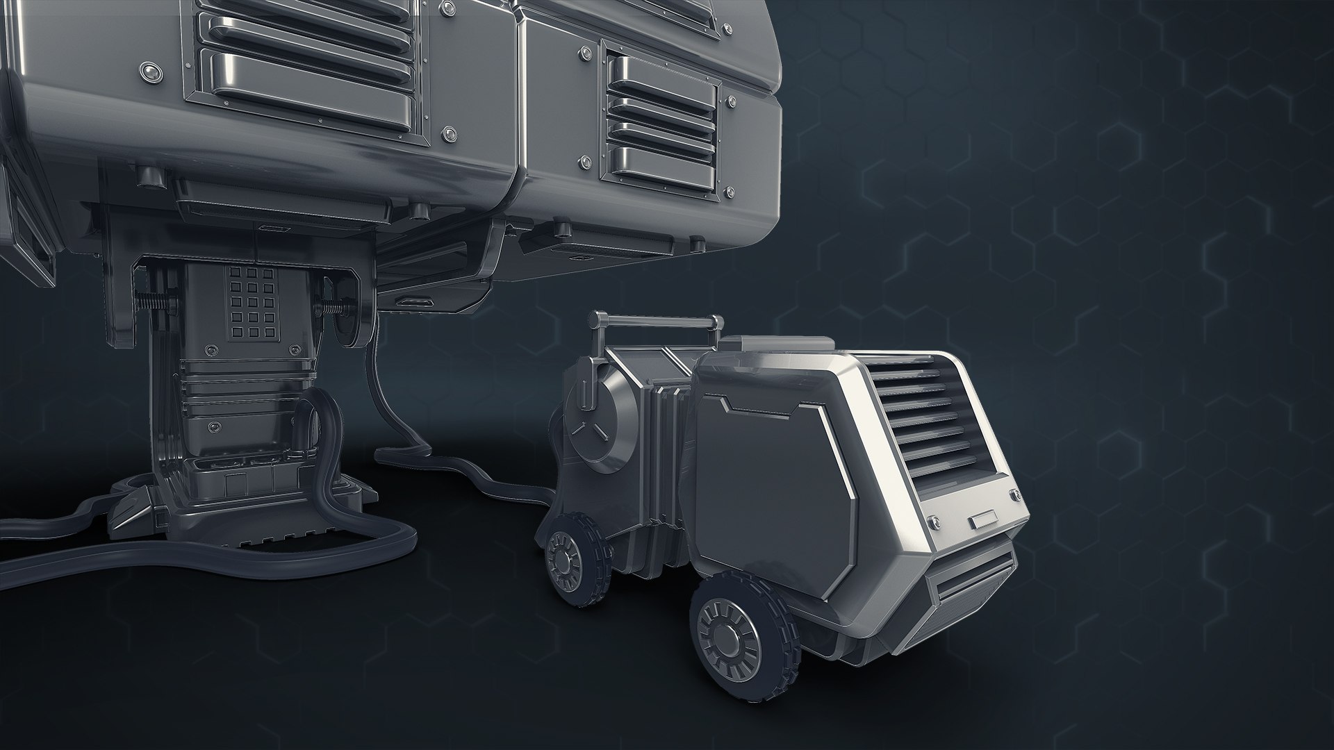 3D 3D Central Computer Control Terminal With Portable Generator Model ...