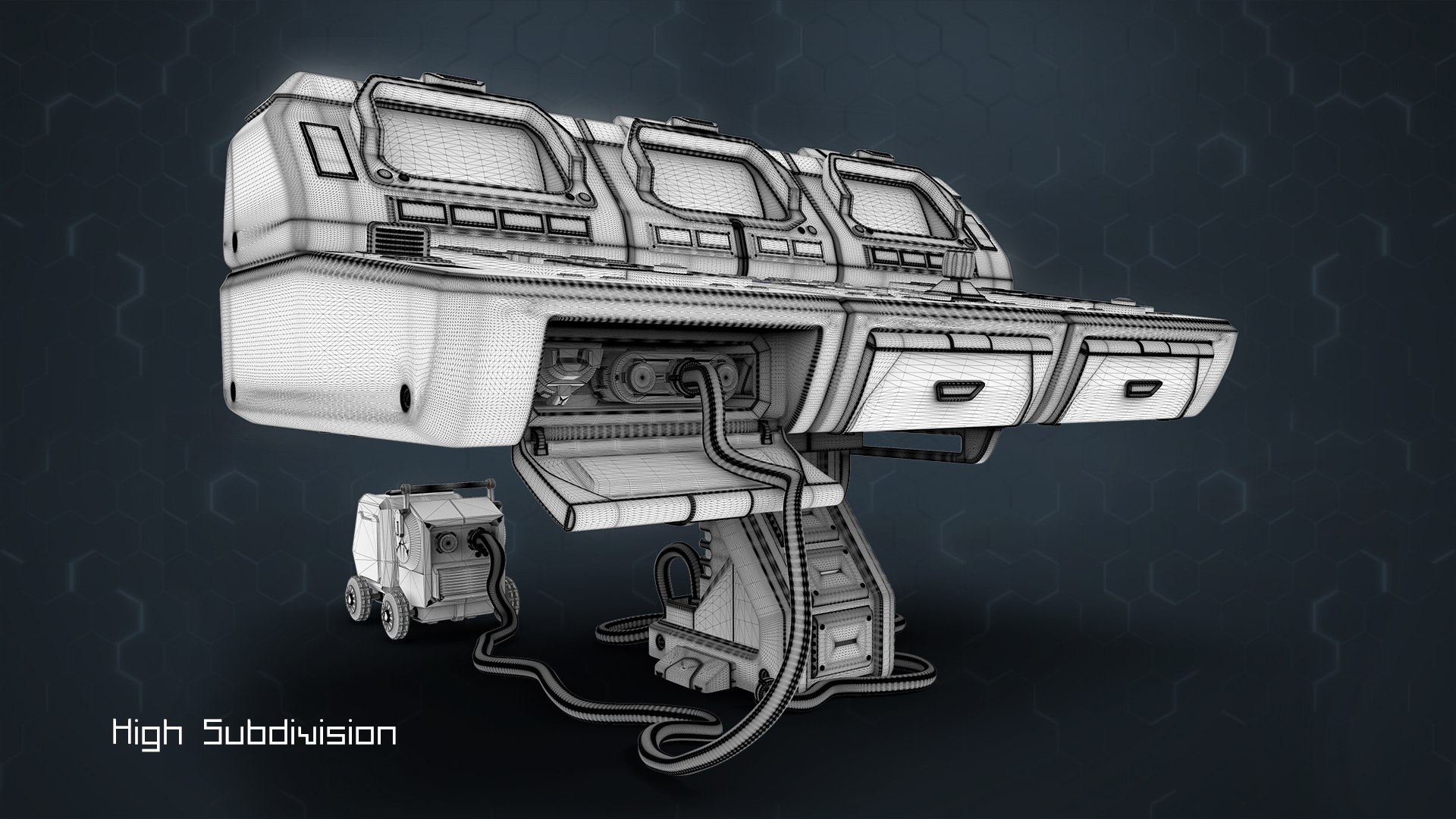 3D 3D Central Computer Control Terminal With Portable Generator Model ...