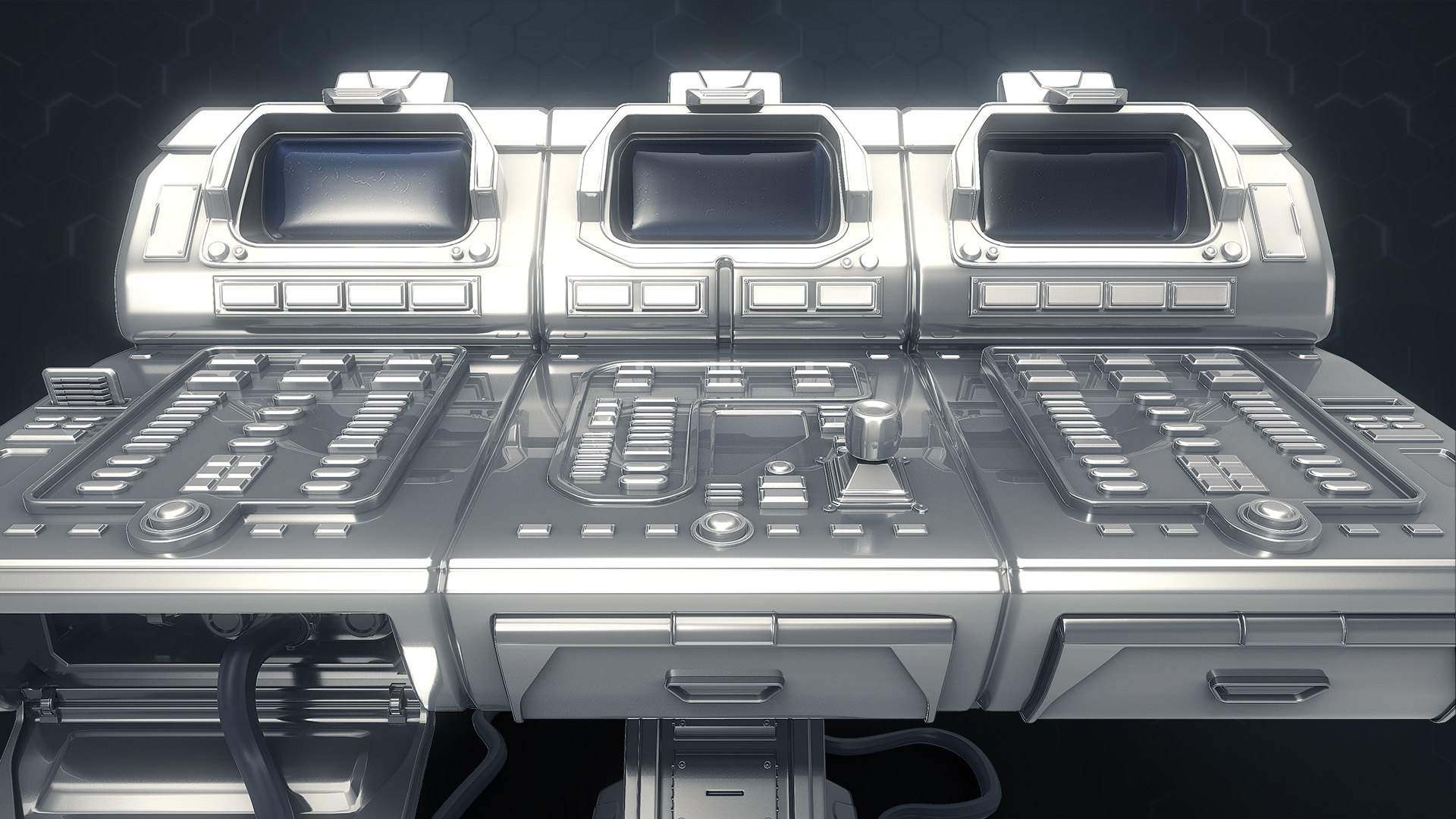 3D 3D Central Computer Control Terminal With Portable Generator Model ...