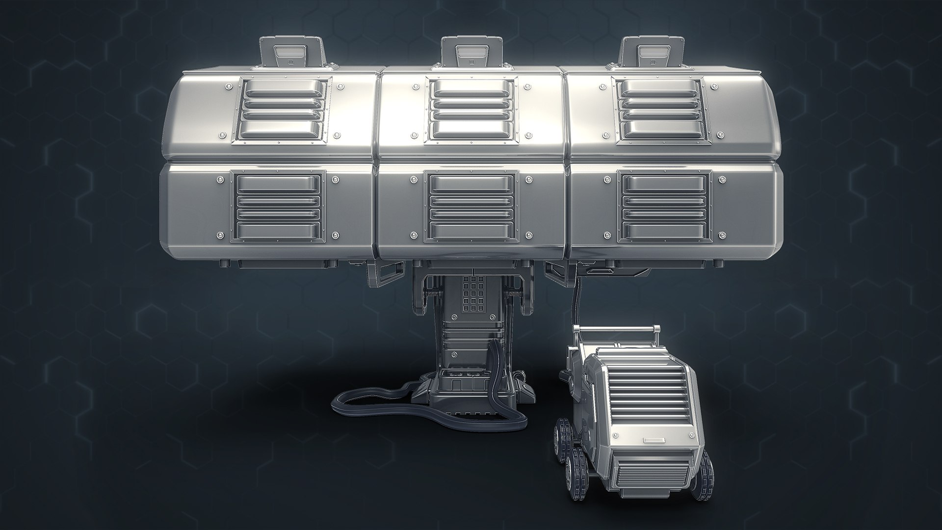 3D 3D Central Computer Control Terminal With Portable Generator Model ...