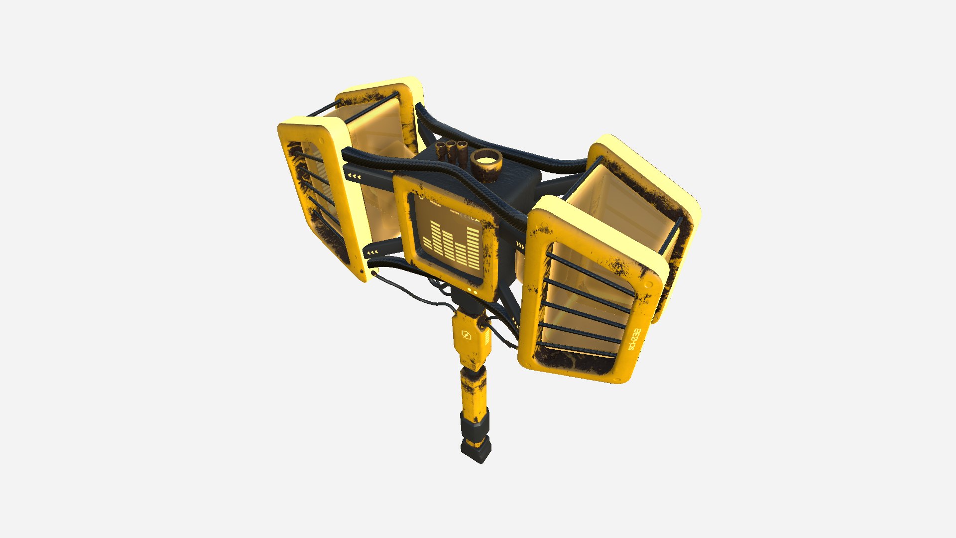 3D SciFi War Hammer A08 Yellow - Sci Fi Weapon Design - TurboSquid 1976580