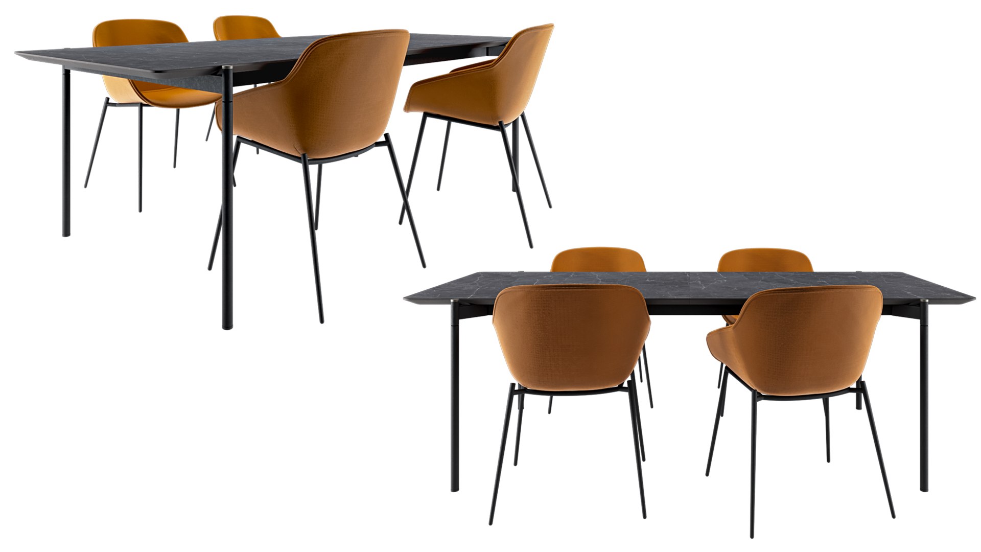 Augusta dining table and Vienna chair 3D model - TurboSquid 2098597