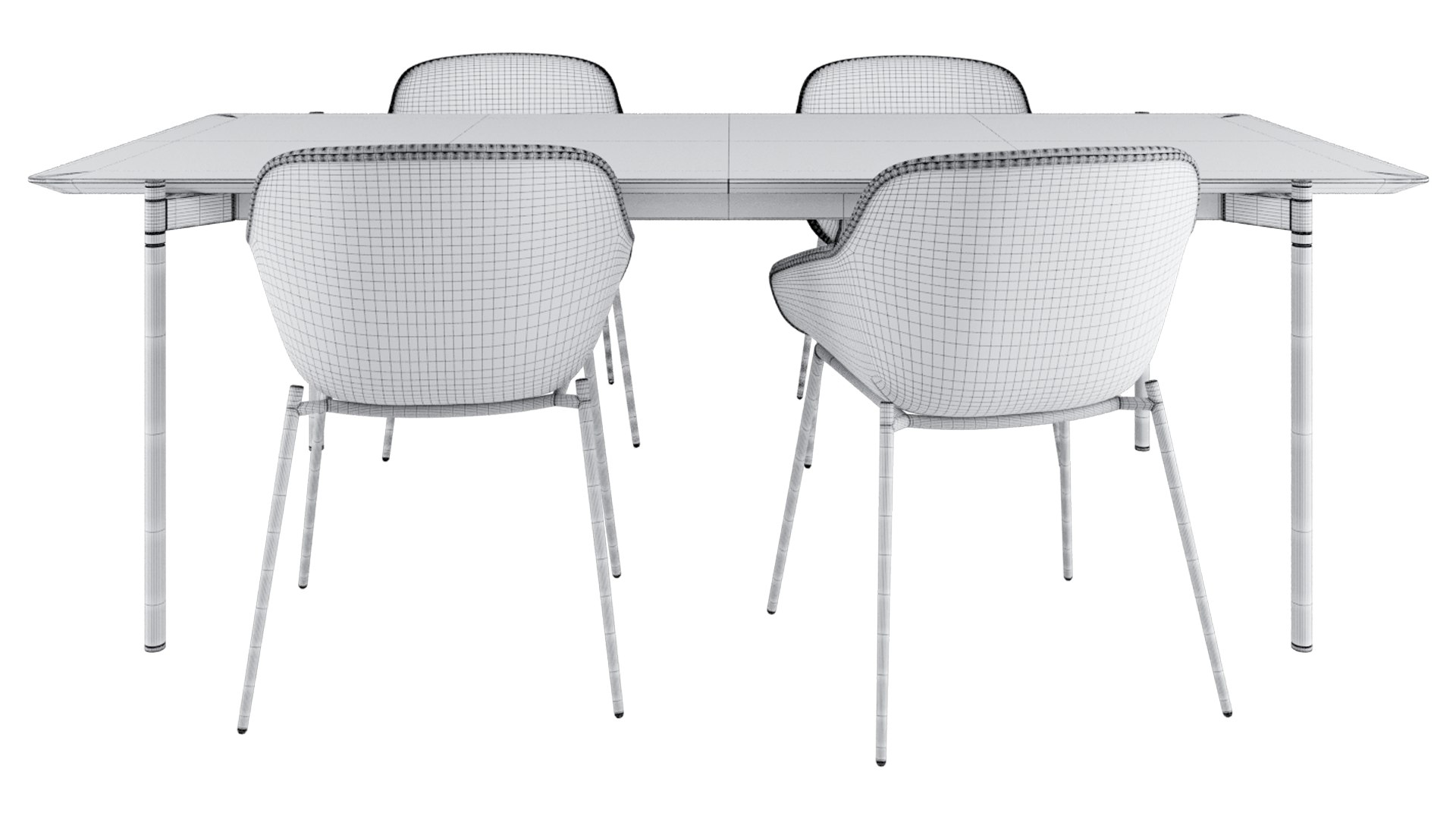 Augusta dining table and Vienna chair 3D model - TurboSquid 2098597