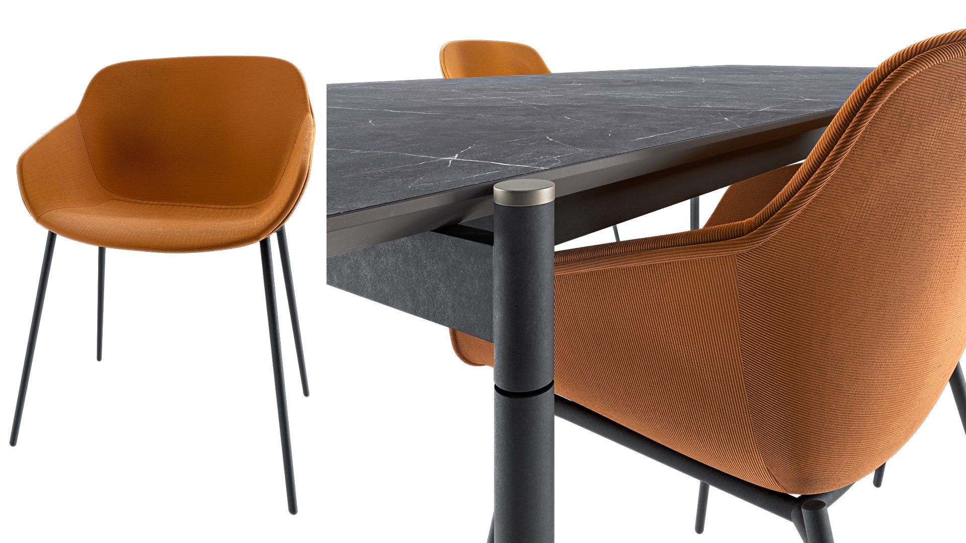 Augusta dining table and Vienna chair 3D model - TurboSquid 2098597