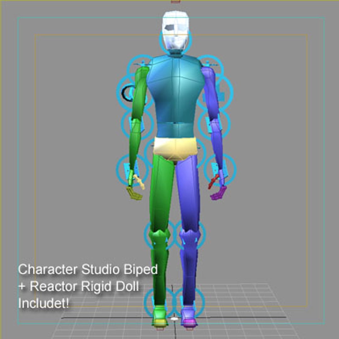 hi crashtest dummy character rigged 3d model