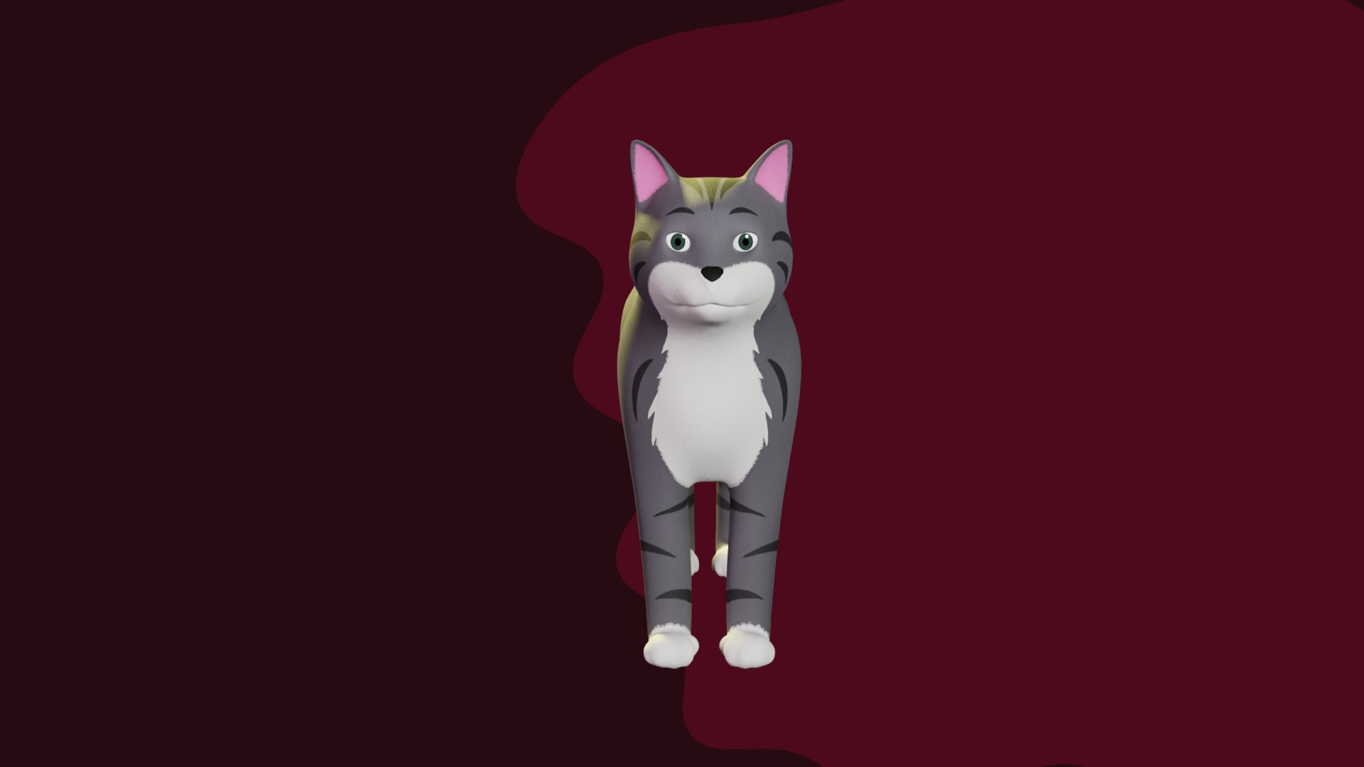3D Model Cat 3D Cartoon Rigged Model - Blender - TurboSquid 2222149