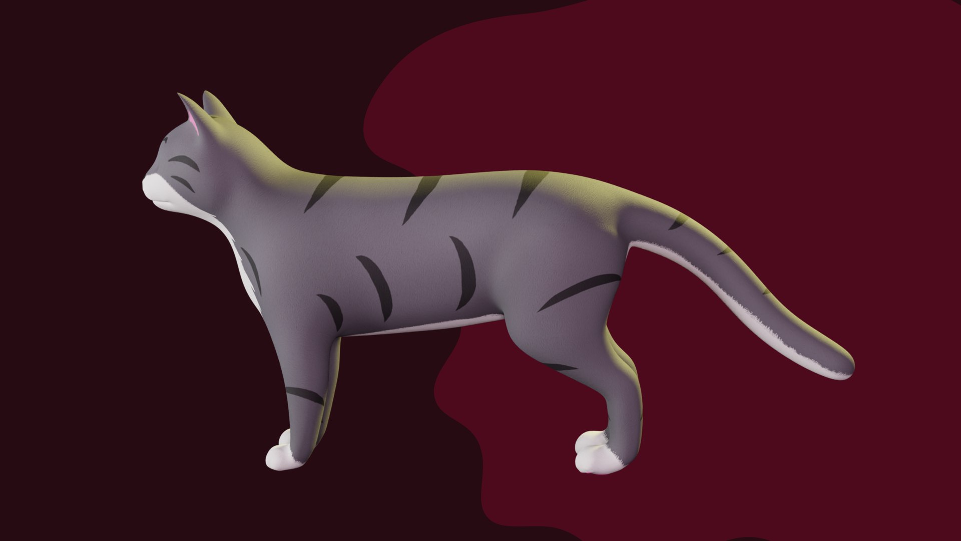 3D Model Cat 3D Cartoon Rigged Model - Blender - TurboSquid 2222149