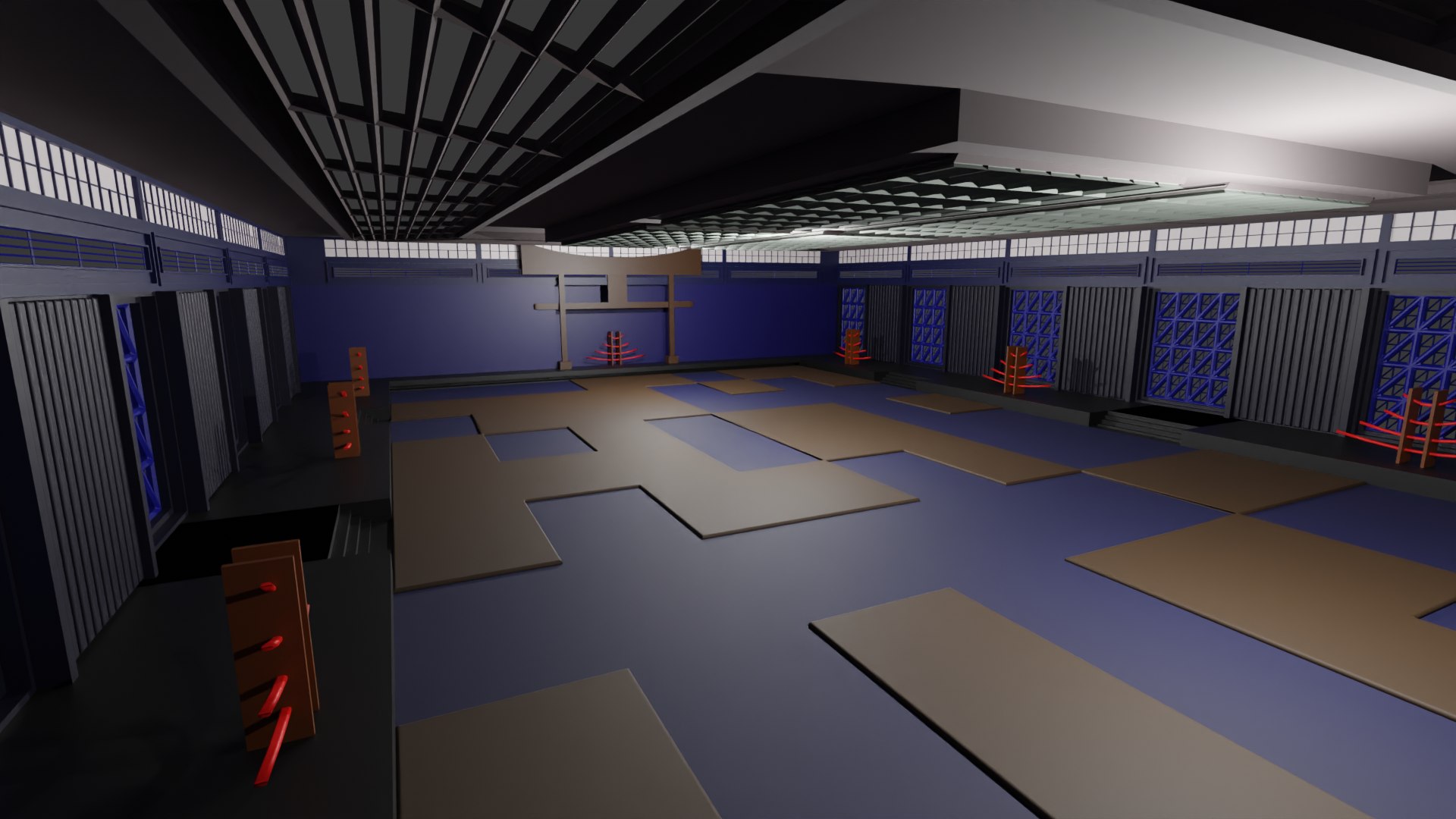 3D Dojo Fighting Hall Model - TurboSquid 2158009