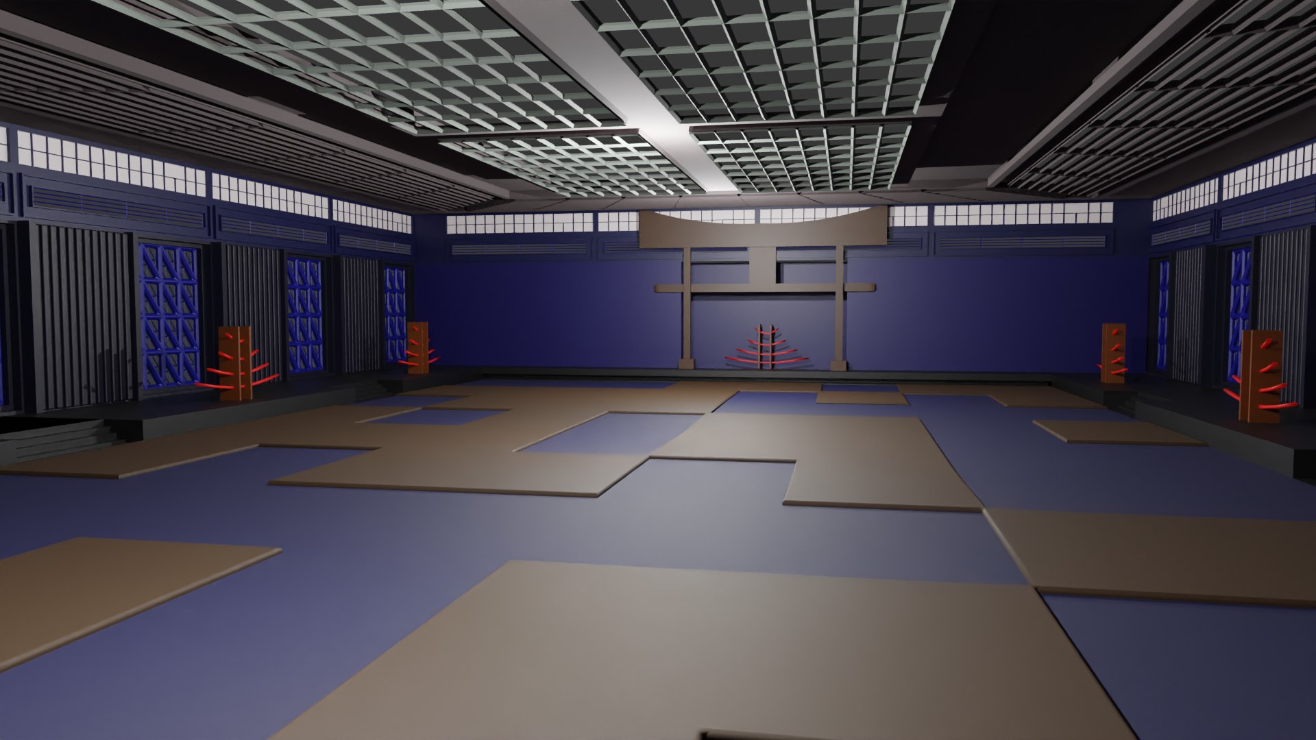 3D Dojo Fighting Hall Model - TurboSquid 2158009