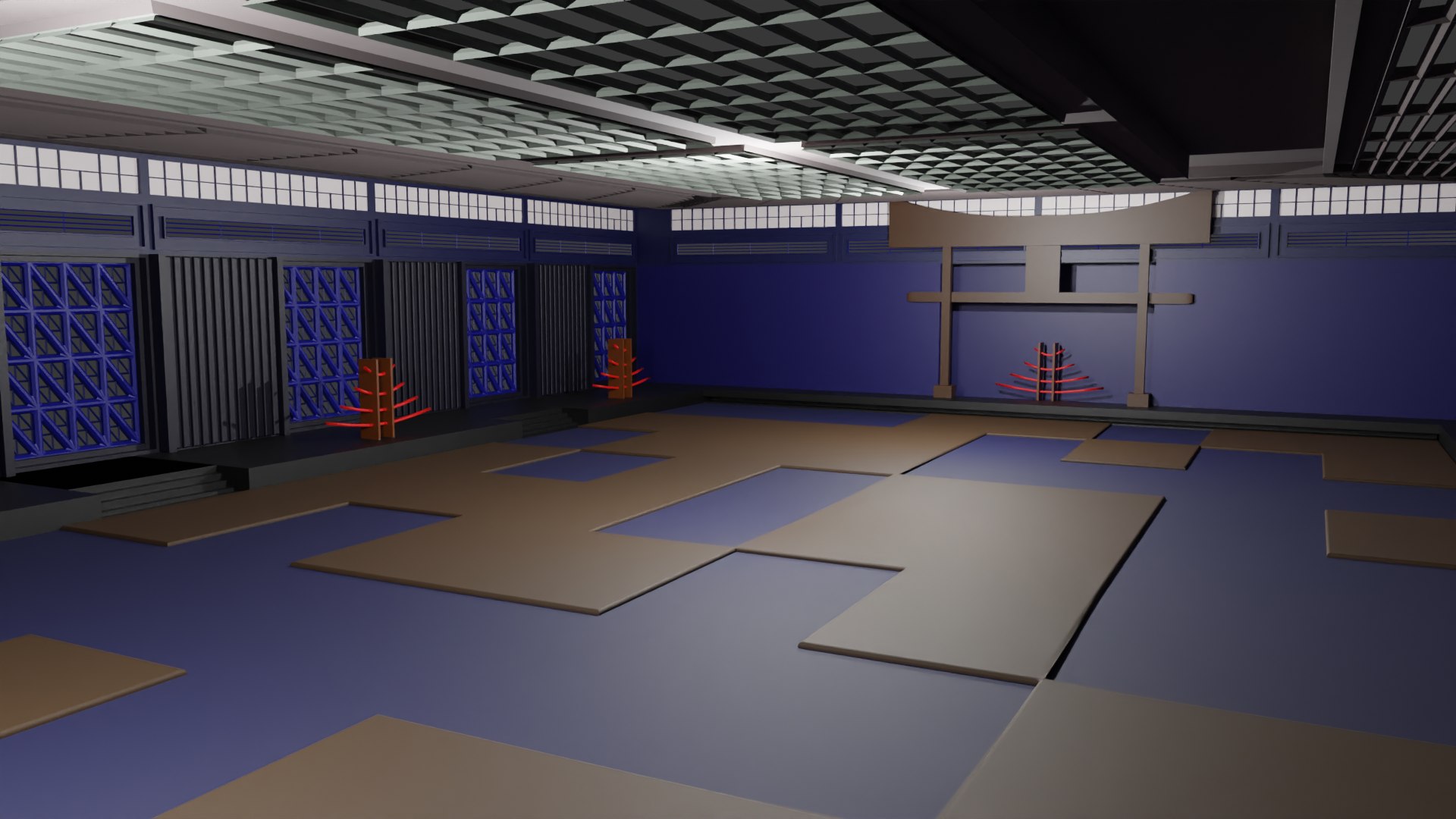 3D Dojo Fighting Hall Model - TurboSquid 2158009