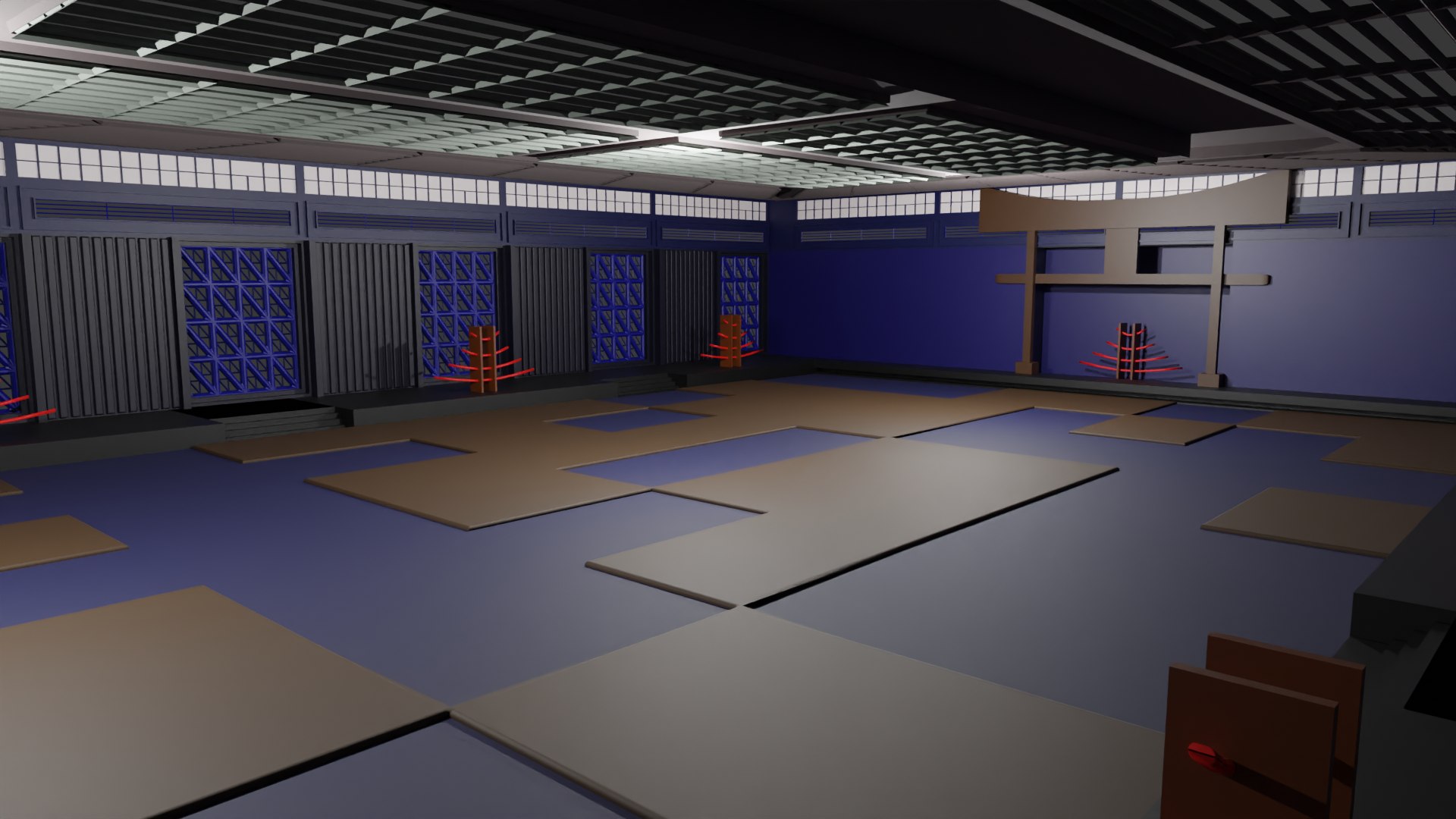 3D Dojo Fighting Hall Model - TurboSquid 2158009