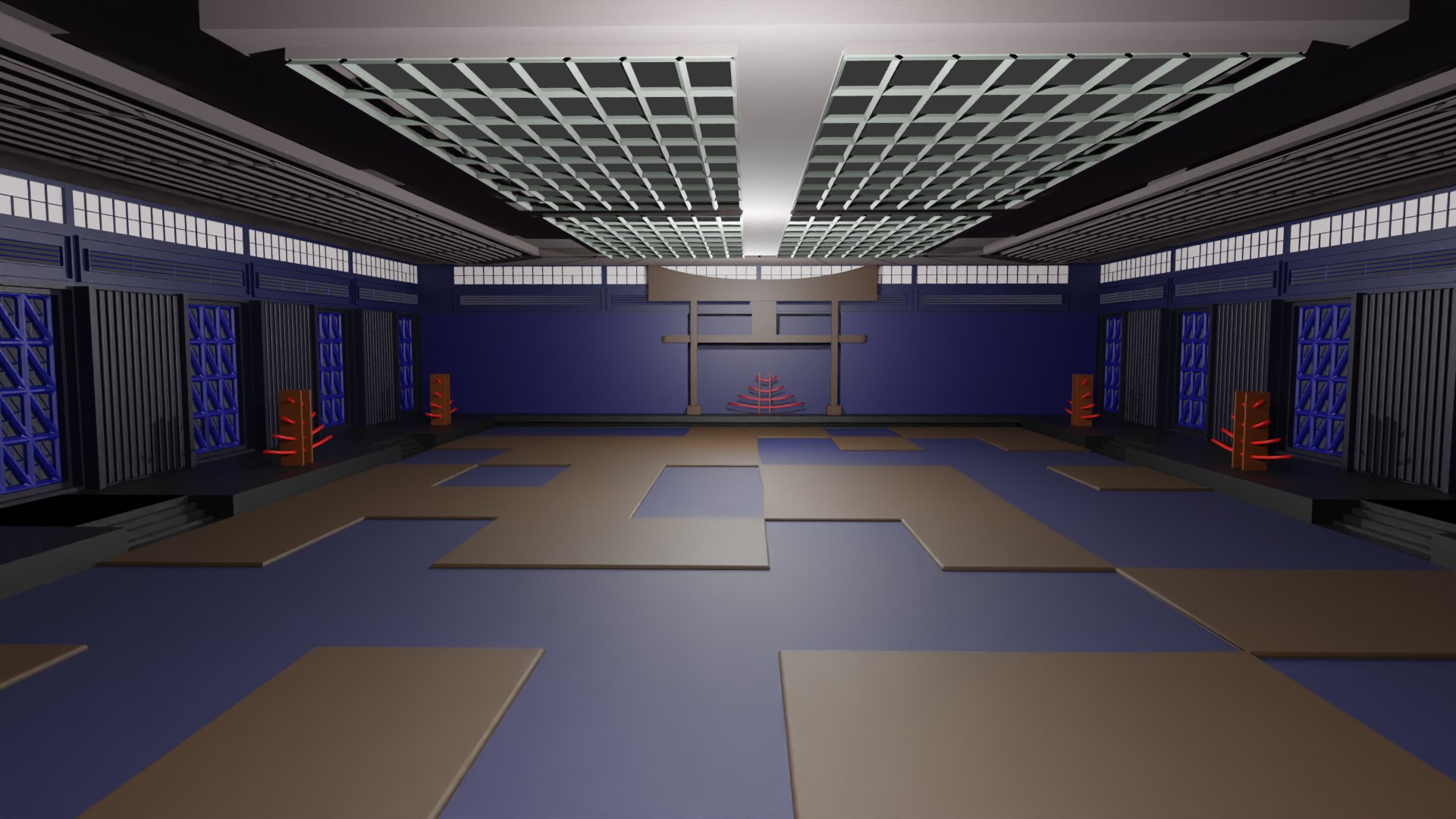 3D Dojo Fighting Hall Model - TurboSquid 2158009