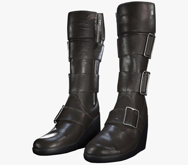 Black leather boots 6 model - TurboSquid 1383895