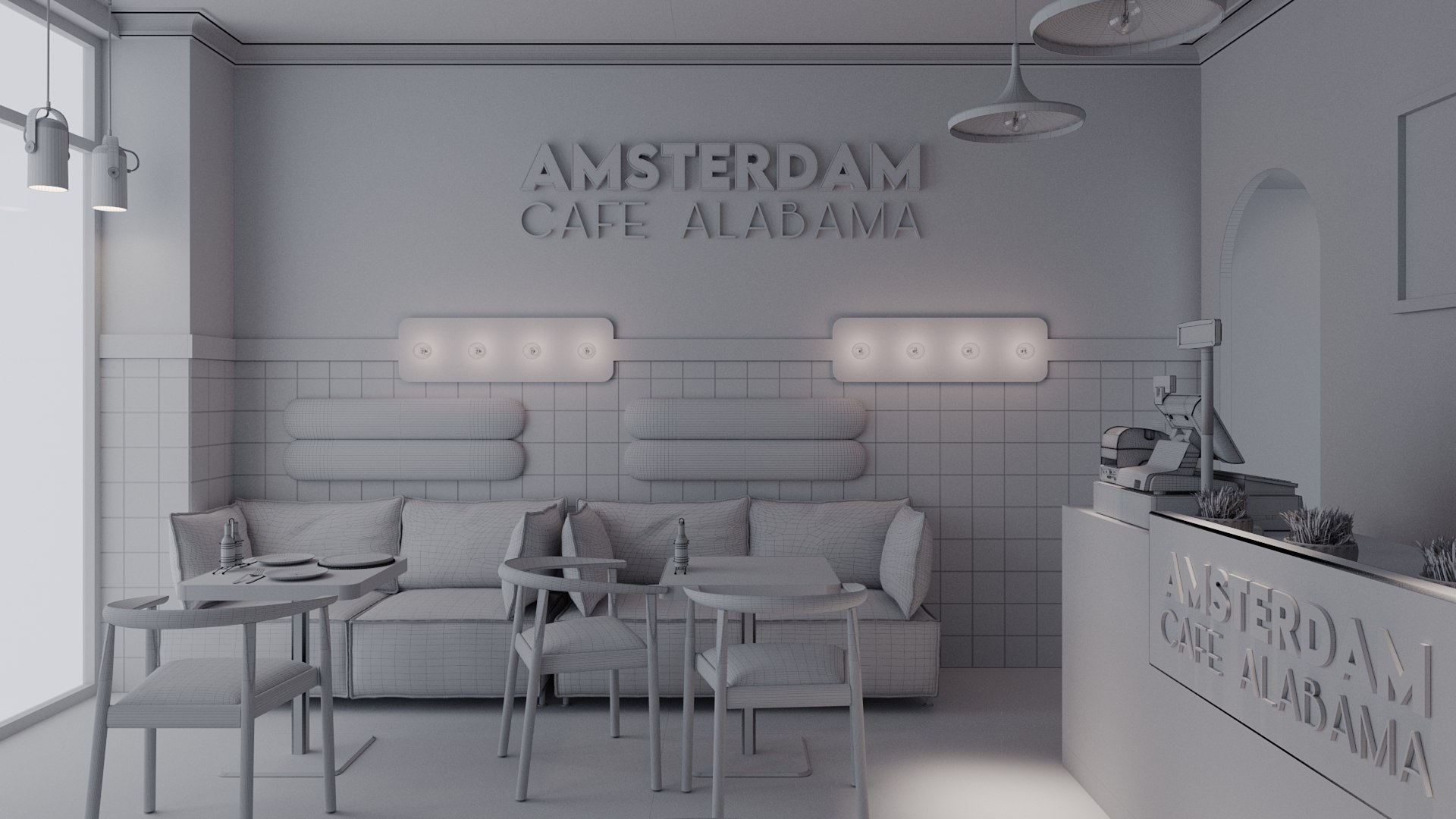 3D Cafe Interior Design Model - TurboSquid 1878661