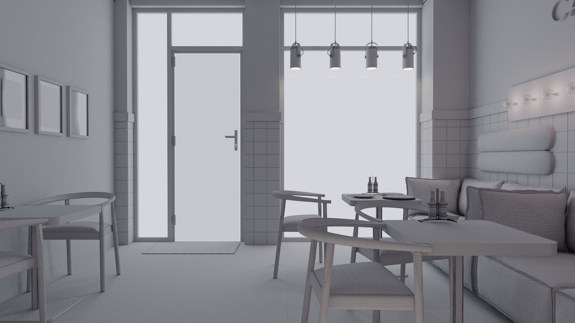 3D Cafe Interior Design Model - TurboSquid 1878661