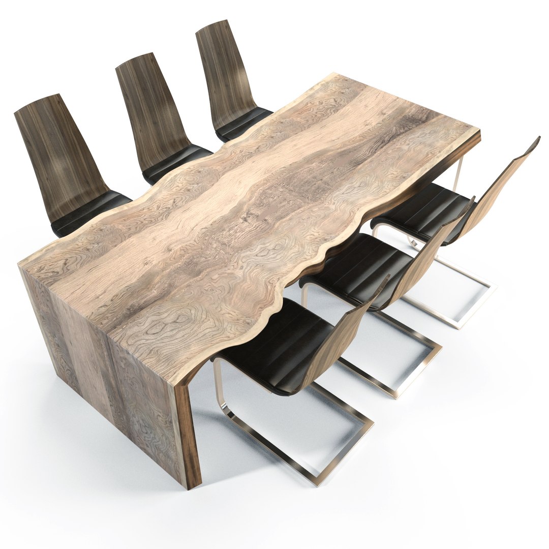 wooden slab table dining chair max