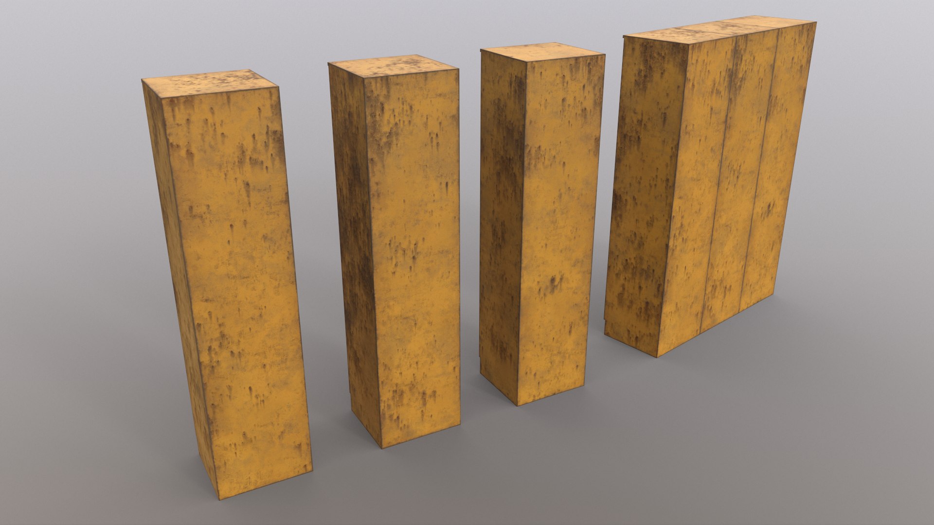 3D PBR School Gym Locker 01 - Yellow - TurboSquid 1773502