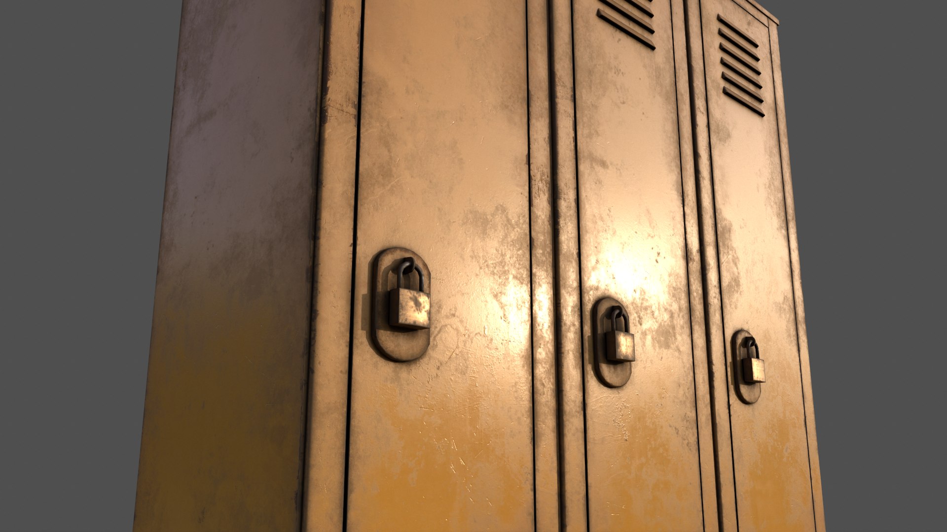 3D PBR School Gym Locker 01 - Yellow - TurboSquid 1773502