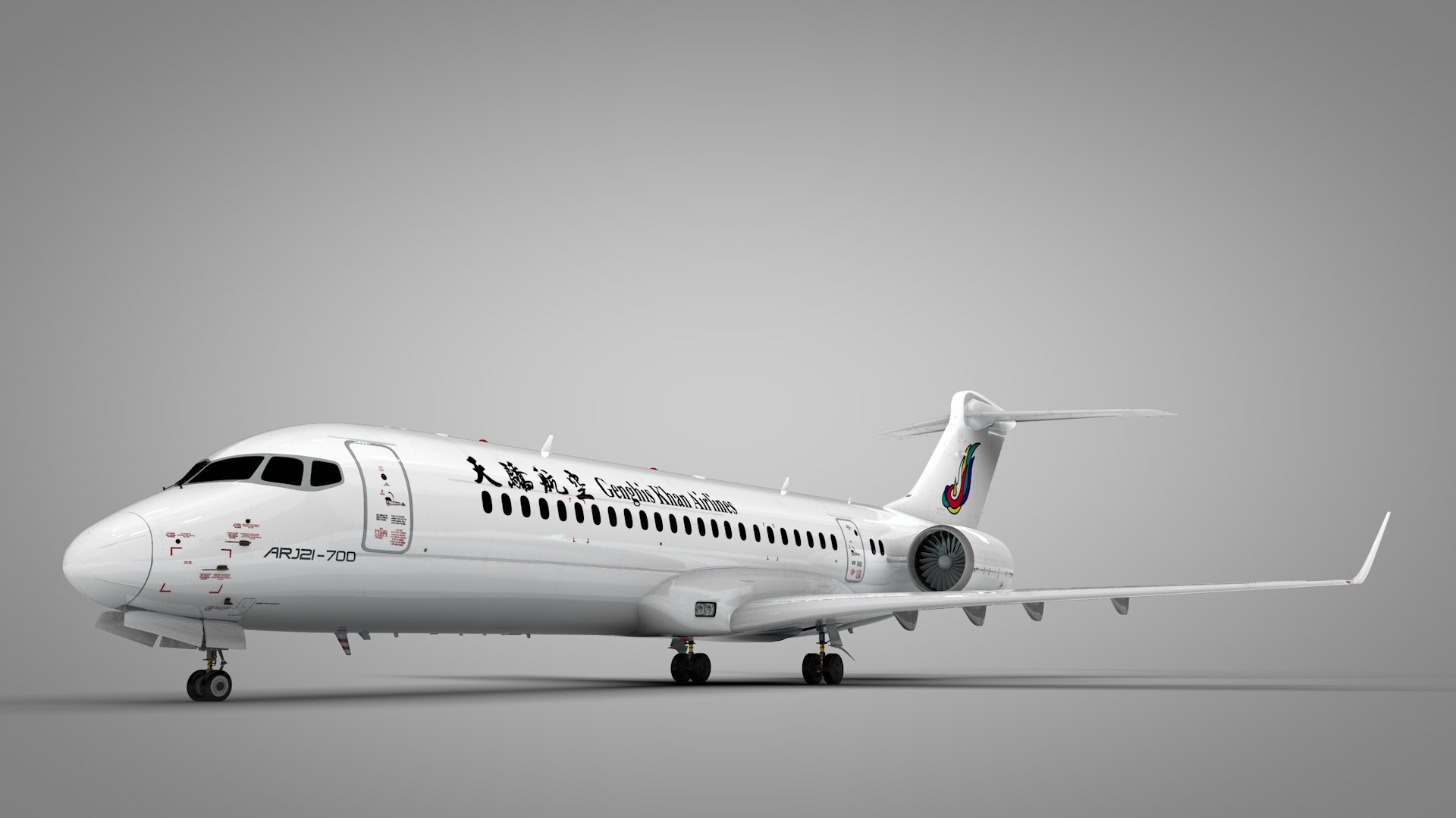 Genghis Khan Airlines COMAC ARJ21-700 L1907 3D Model - TurboSquid 2009760