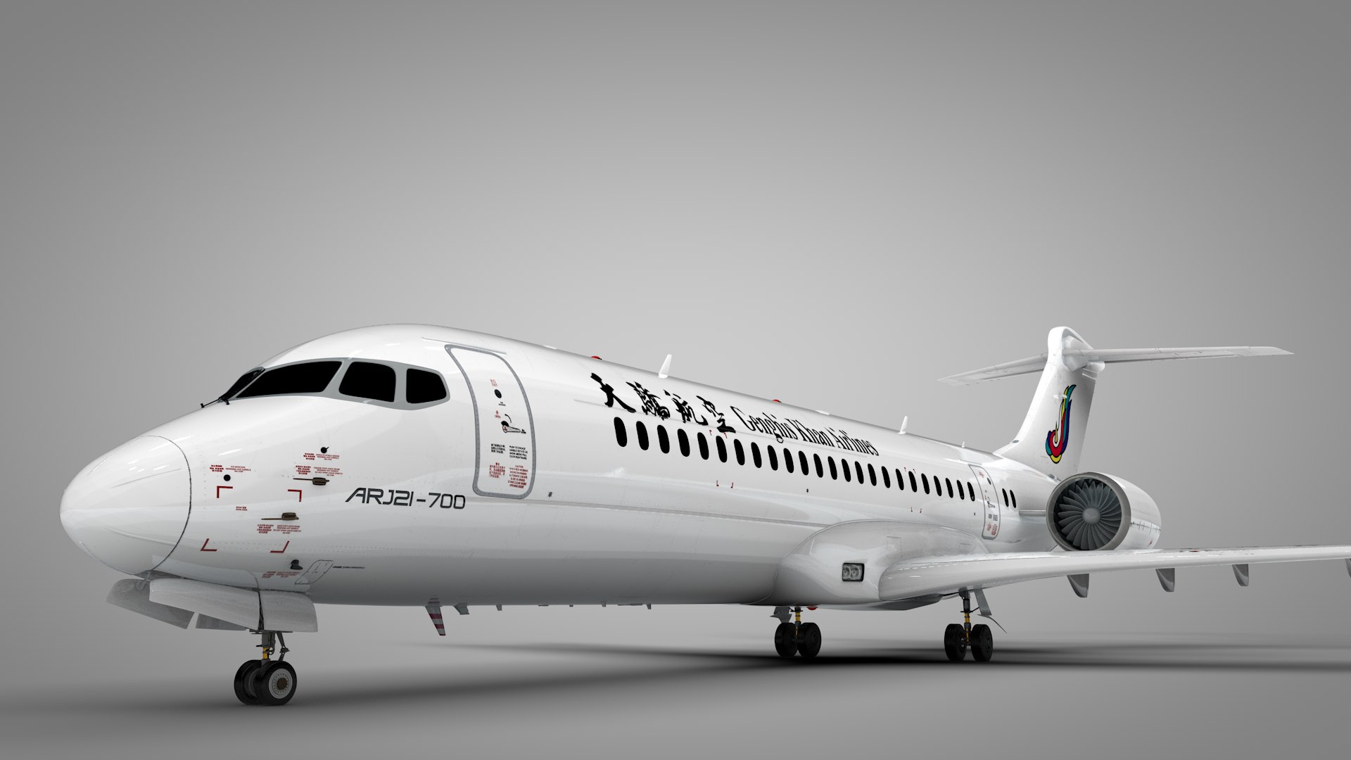 Genghis Khan Airlines COMAC ARJ21-700 L1907 3D Model - TurboSquid 2009760