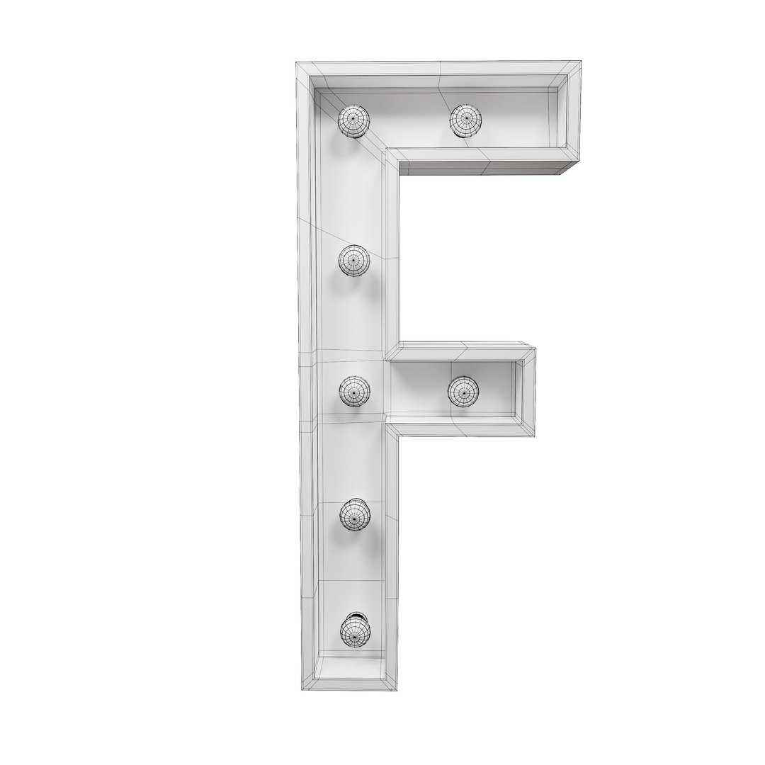 3D Marquee Letter F Led Wooden Glow Sign - TurboSquid 1974373
