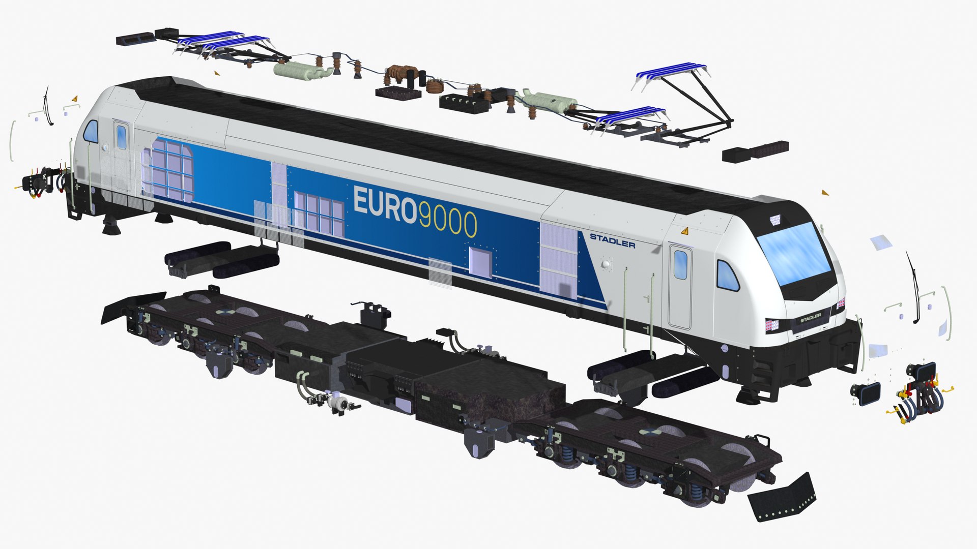 3D Stadler Euro 9000 Hybrid Multi-system Locomotive Model - TurboSquid 2167840