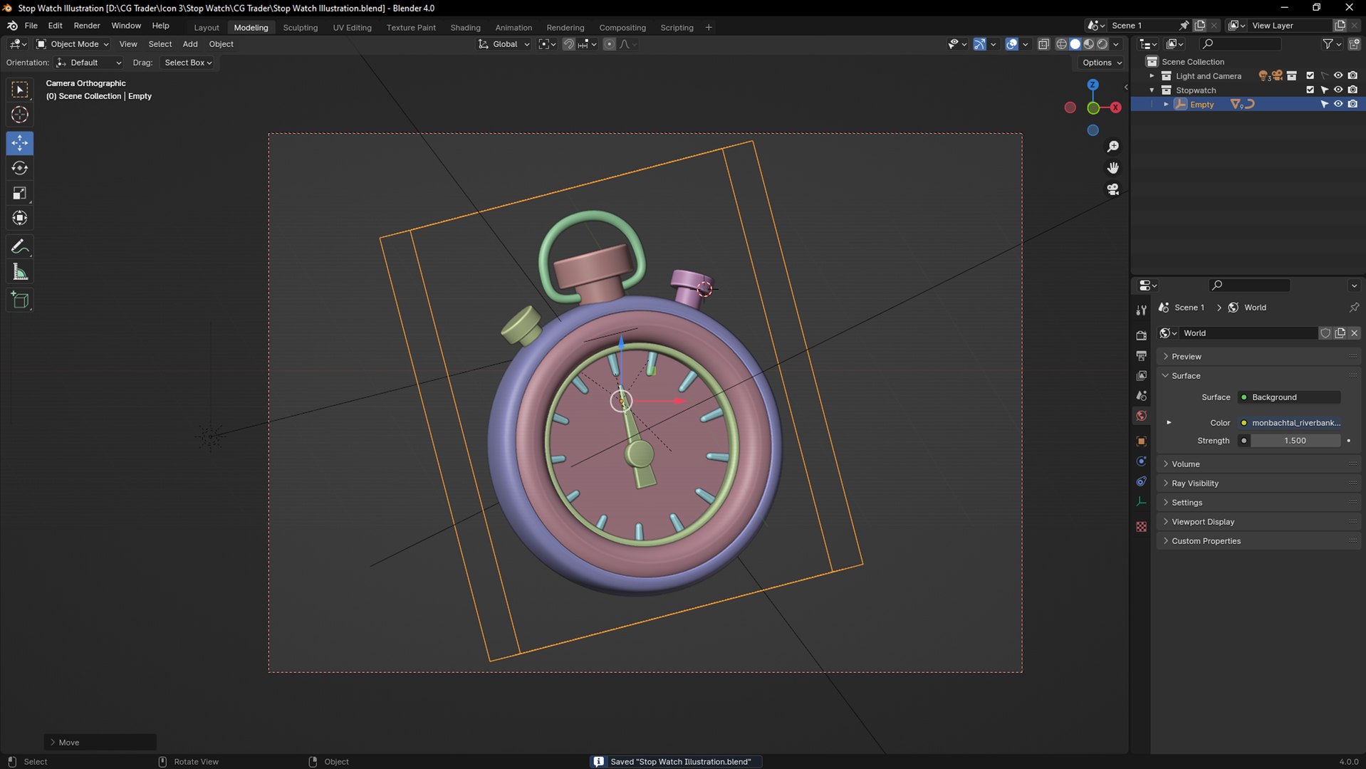 Stop Watch 3D Illustration Model - TurboSquid 2230177