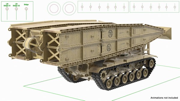 modelo 3d Vehículo blindado lanzado puente AVLB M60A1 aparejado ...