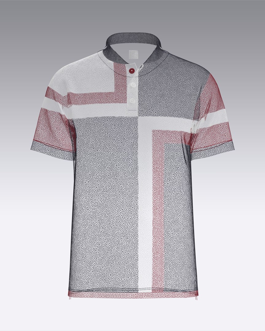 3D Mens Polo Shirt With Cut And Sew Color Blocking Quarter Zip Model ...