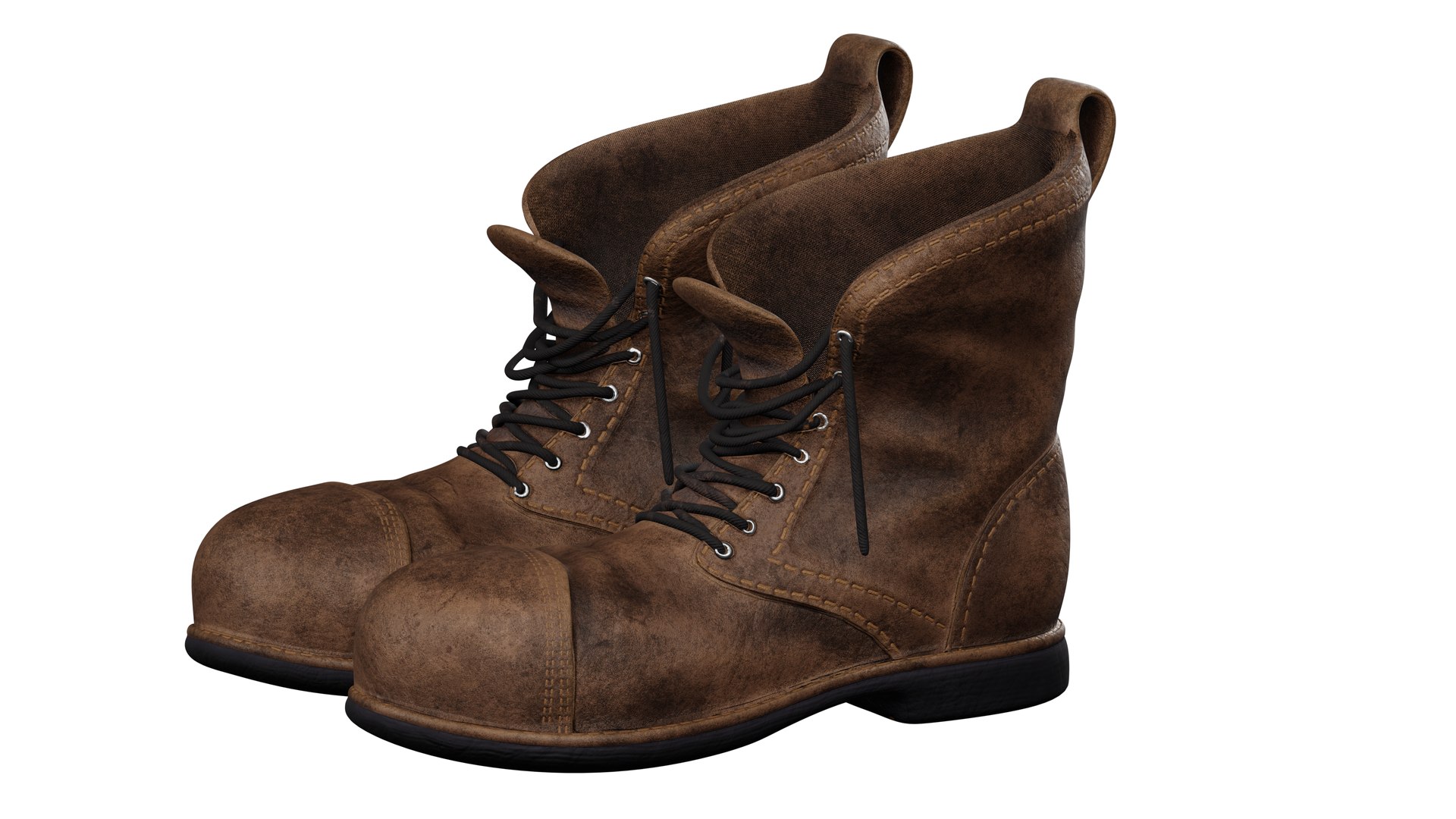 3D Old Work Boots - TurboSquid 2025596
