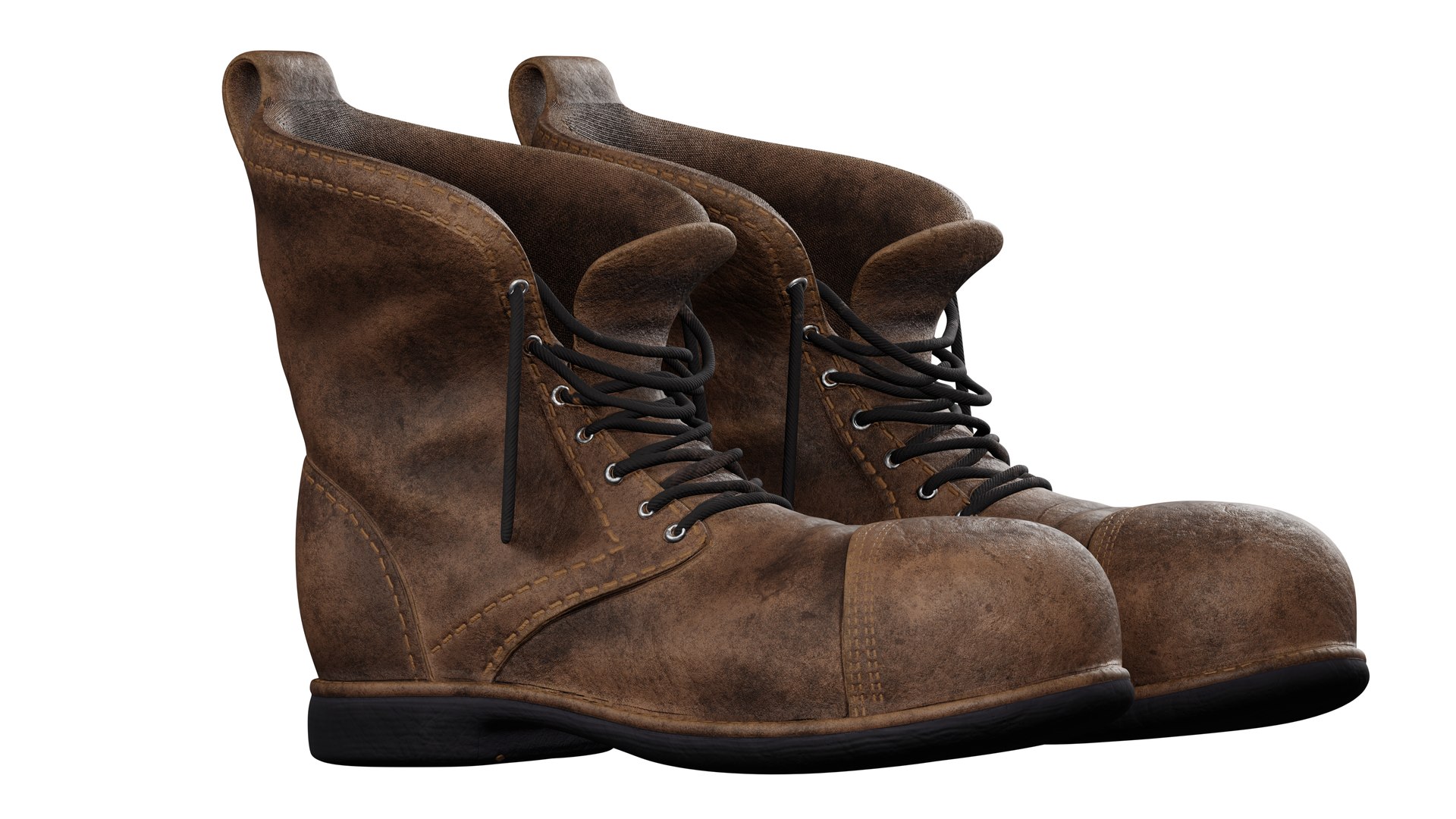 3D Old Work Boots - TurboSquid 2025596