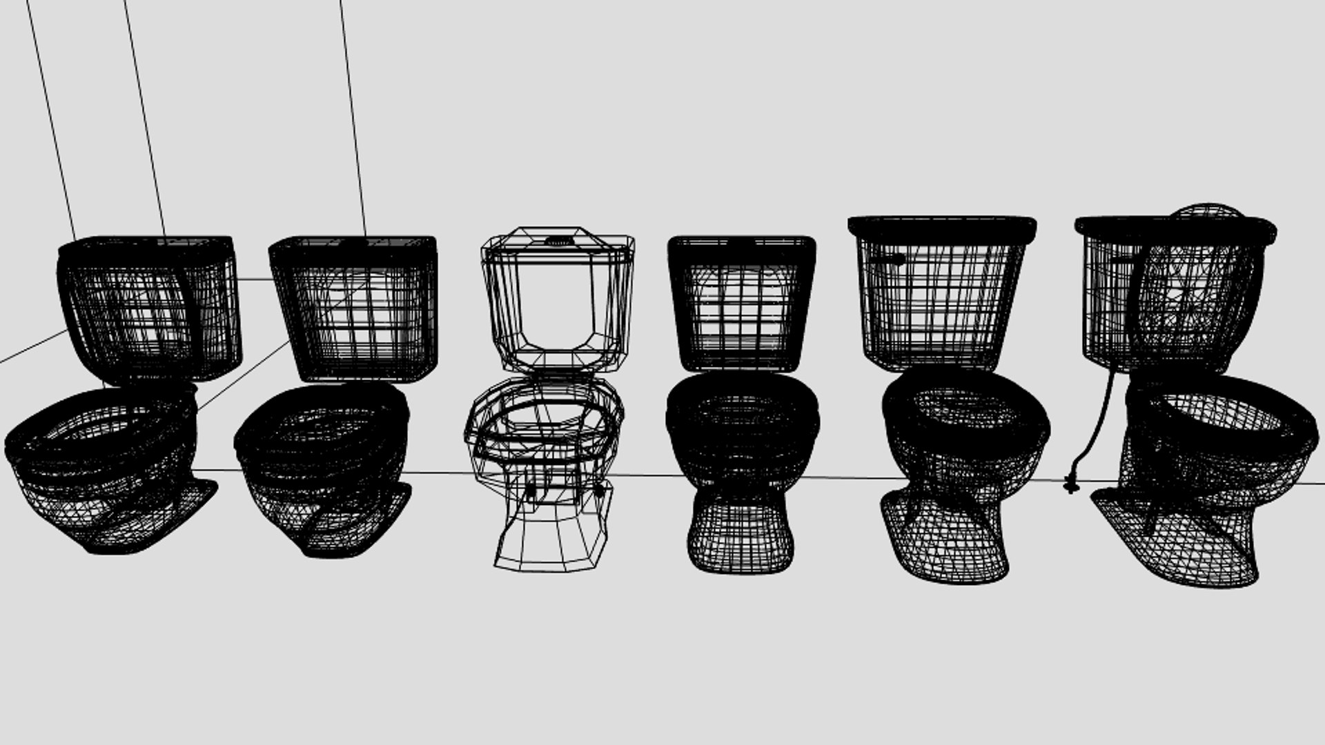 Sets Toilets 3d Model