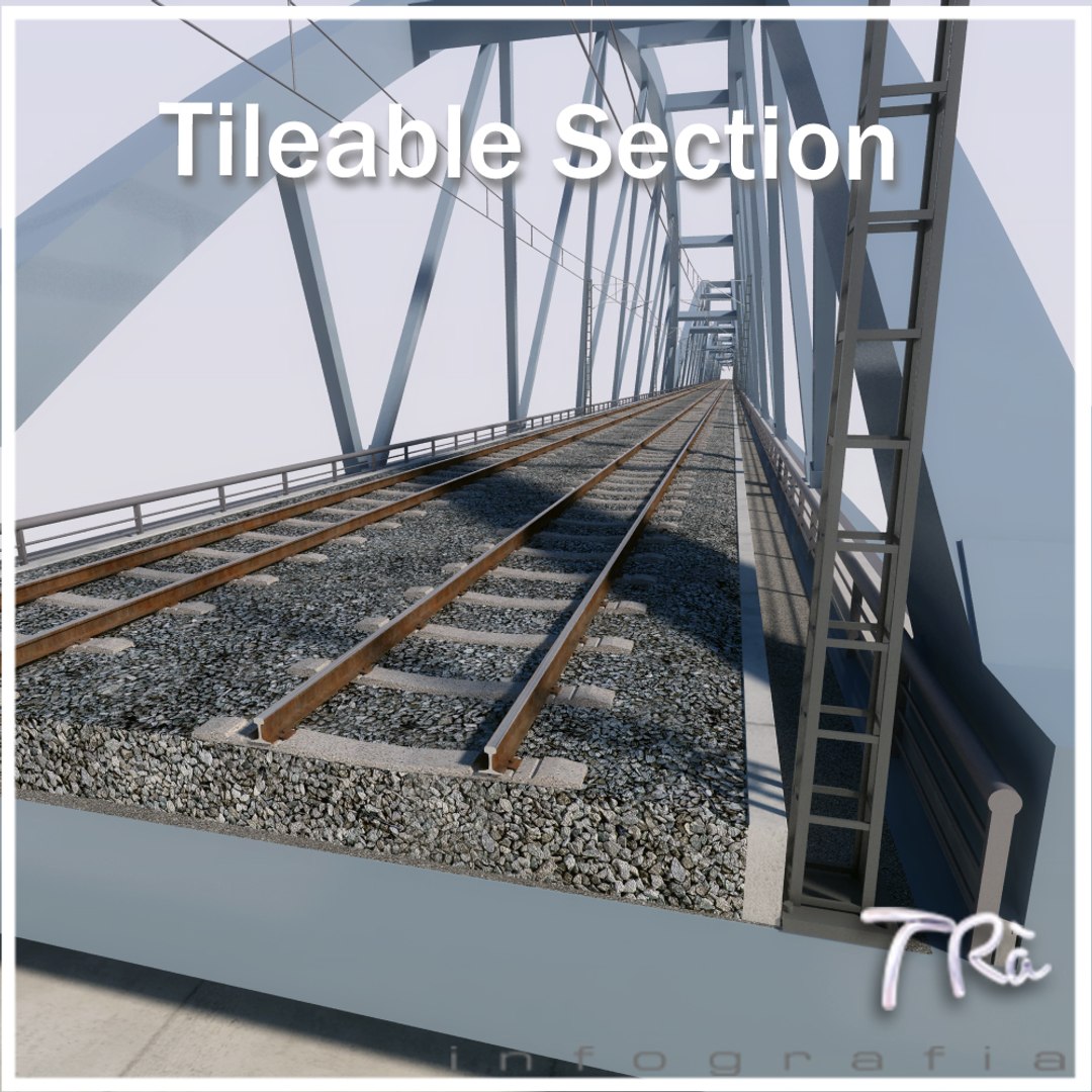 3d Bridge Section Metal Model