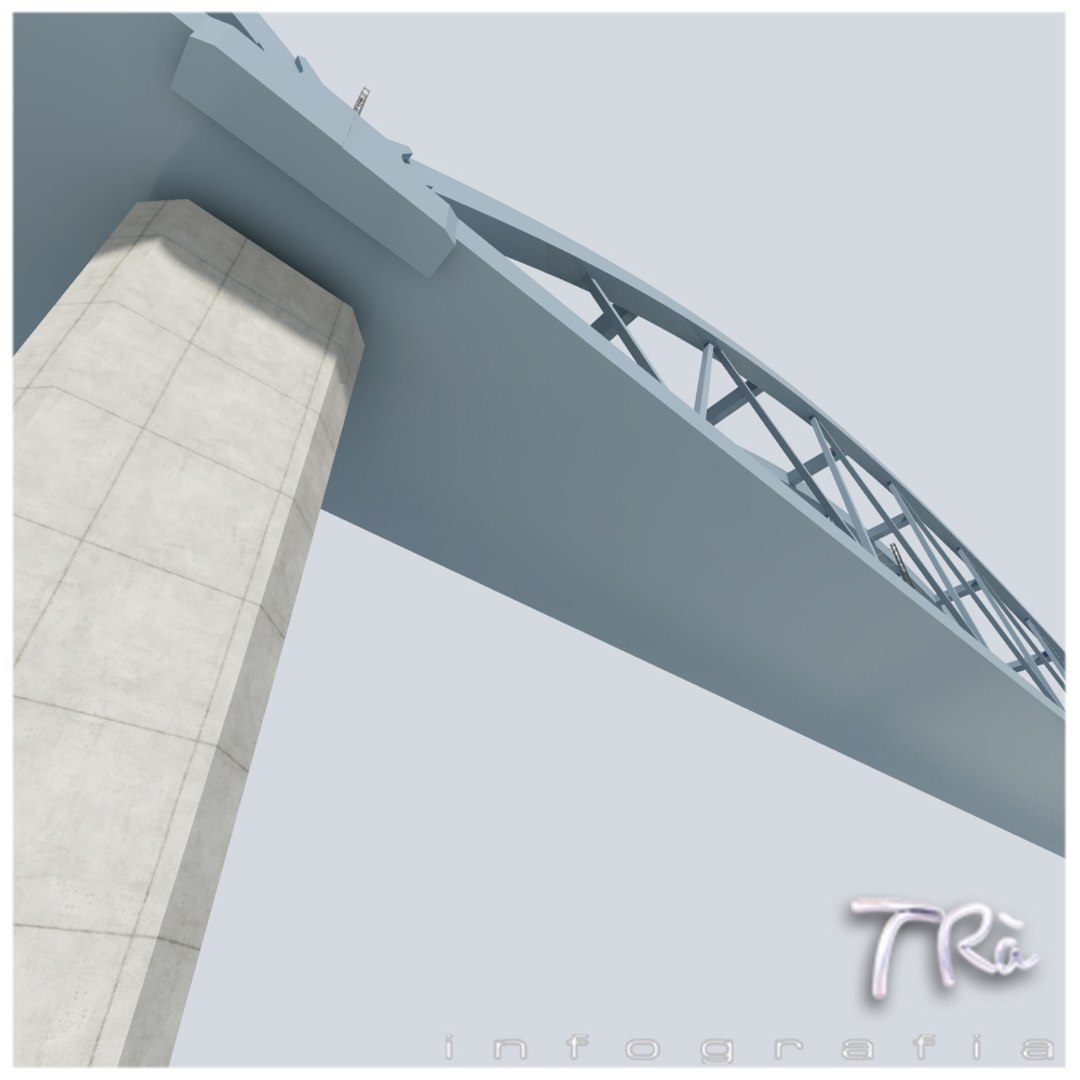 3d Bridge Section Metal Model