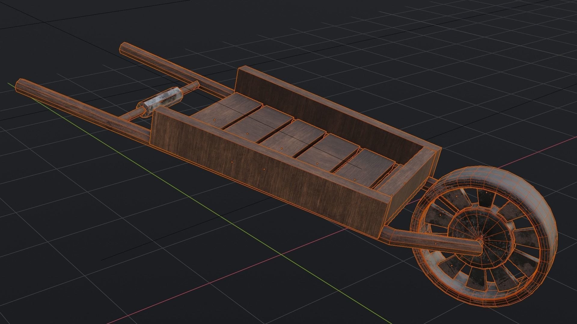 3D Medieval Wheelbarrow Game Ready Low Poly PBR 3D Model Model ...