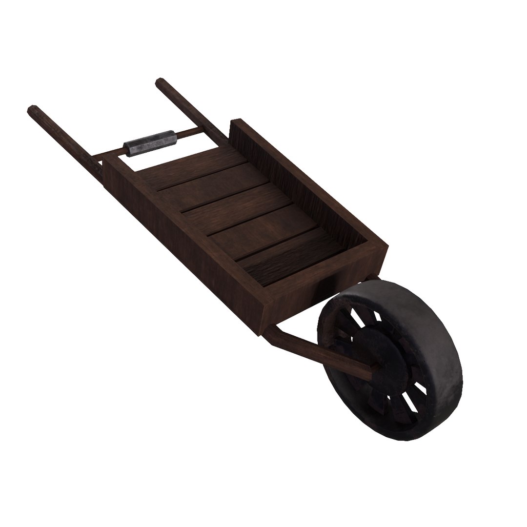3D Medieval Wheelbarrow Game Ready Low Poly PBR 3D Model Model ...