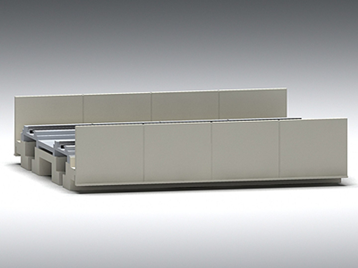 3d Dual Straight Conduit Platform Model