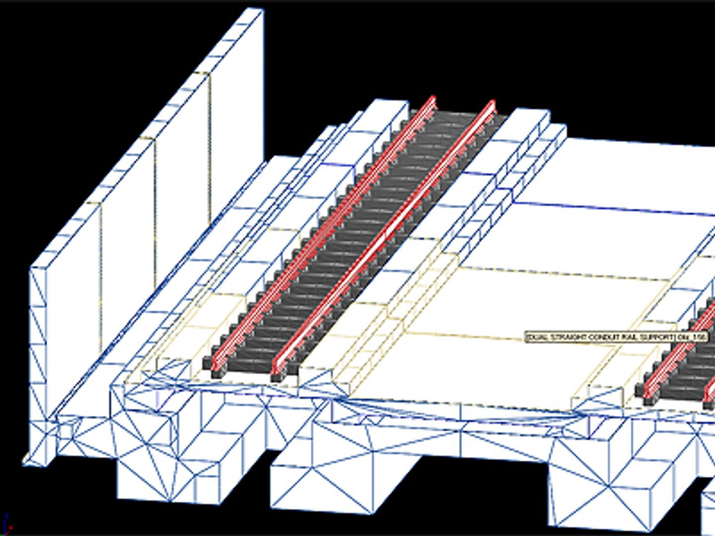 3d Dual Straight Conduit Platform Model