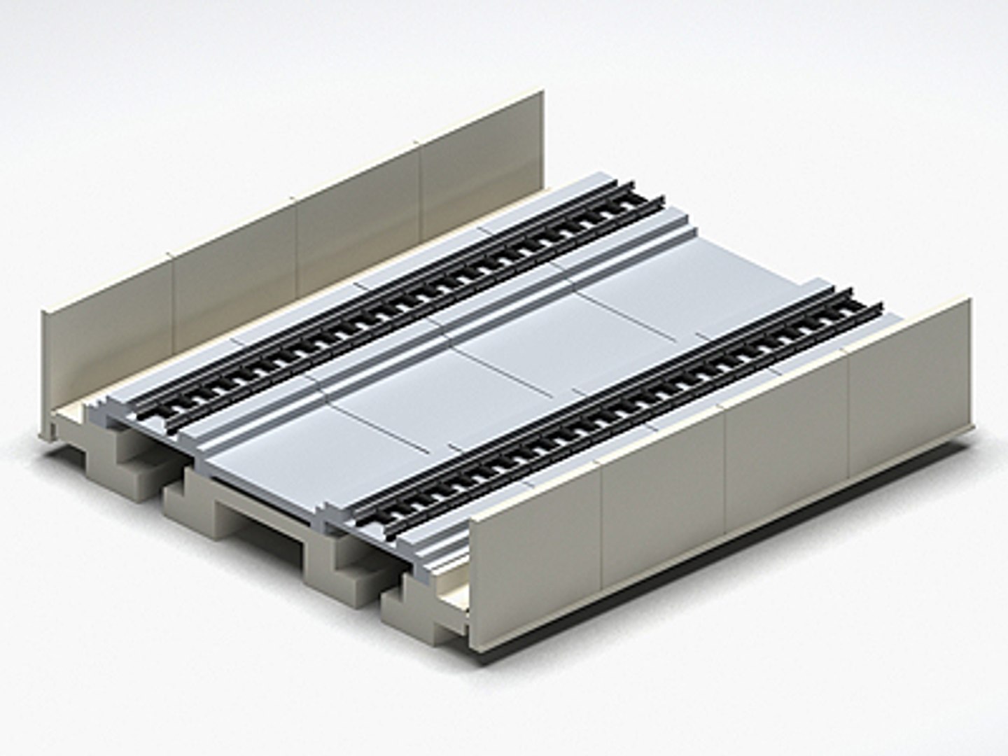 3d Dual Straight Conduit Platform Model