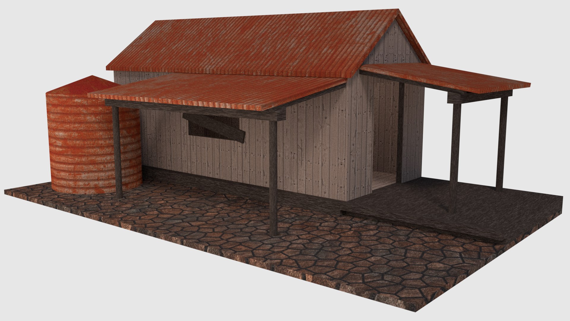 Rusty Old Shack - 3d Obj