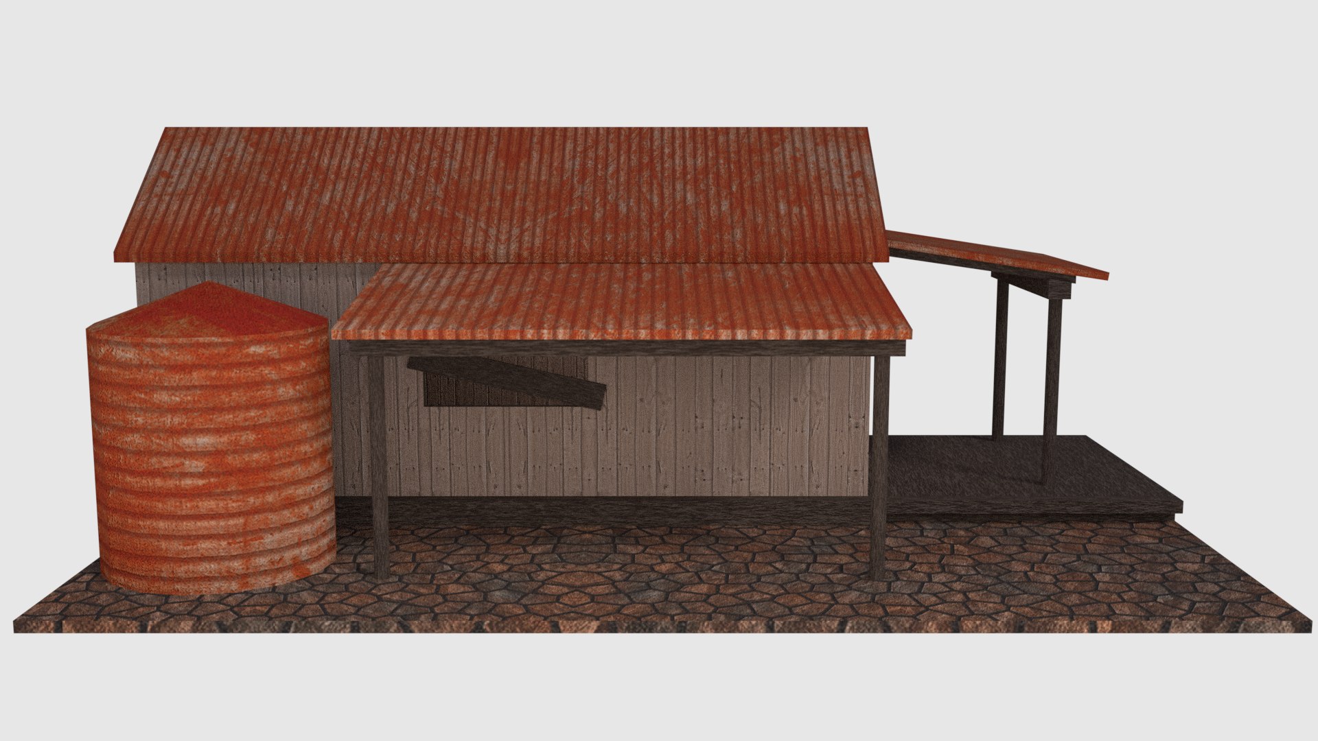 Rusty Old Shack - 3d Obj
