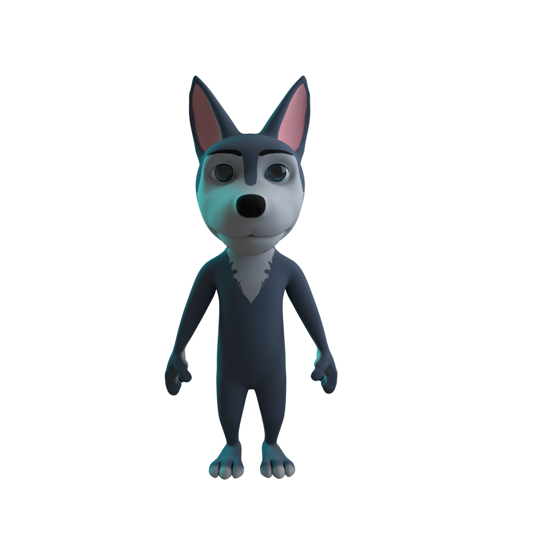 Stylized Young Wolf Rigged 3D Model - TurboSquid 2012483
