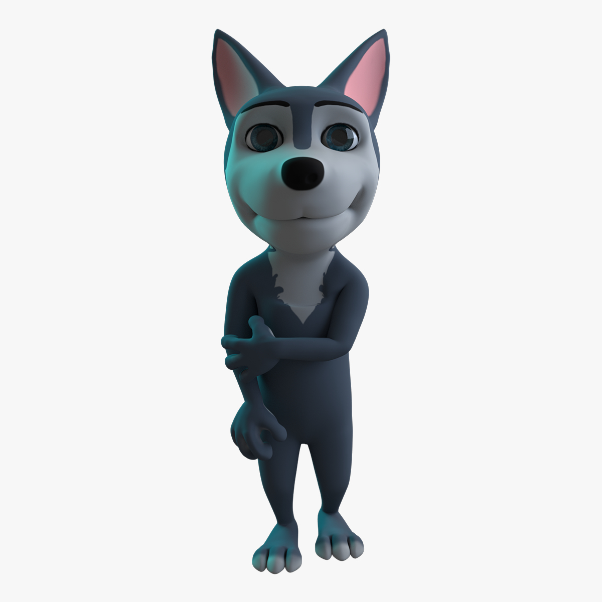 modelo 3d Lobo joven estilizado Rigged - TurboSquid 2012483