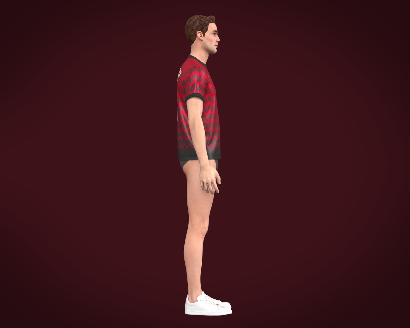 Soccer Football Cherry Red With Black Jersey Player-11 3D Model ...